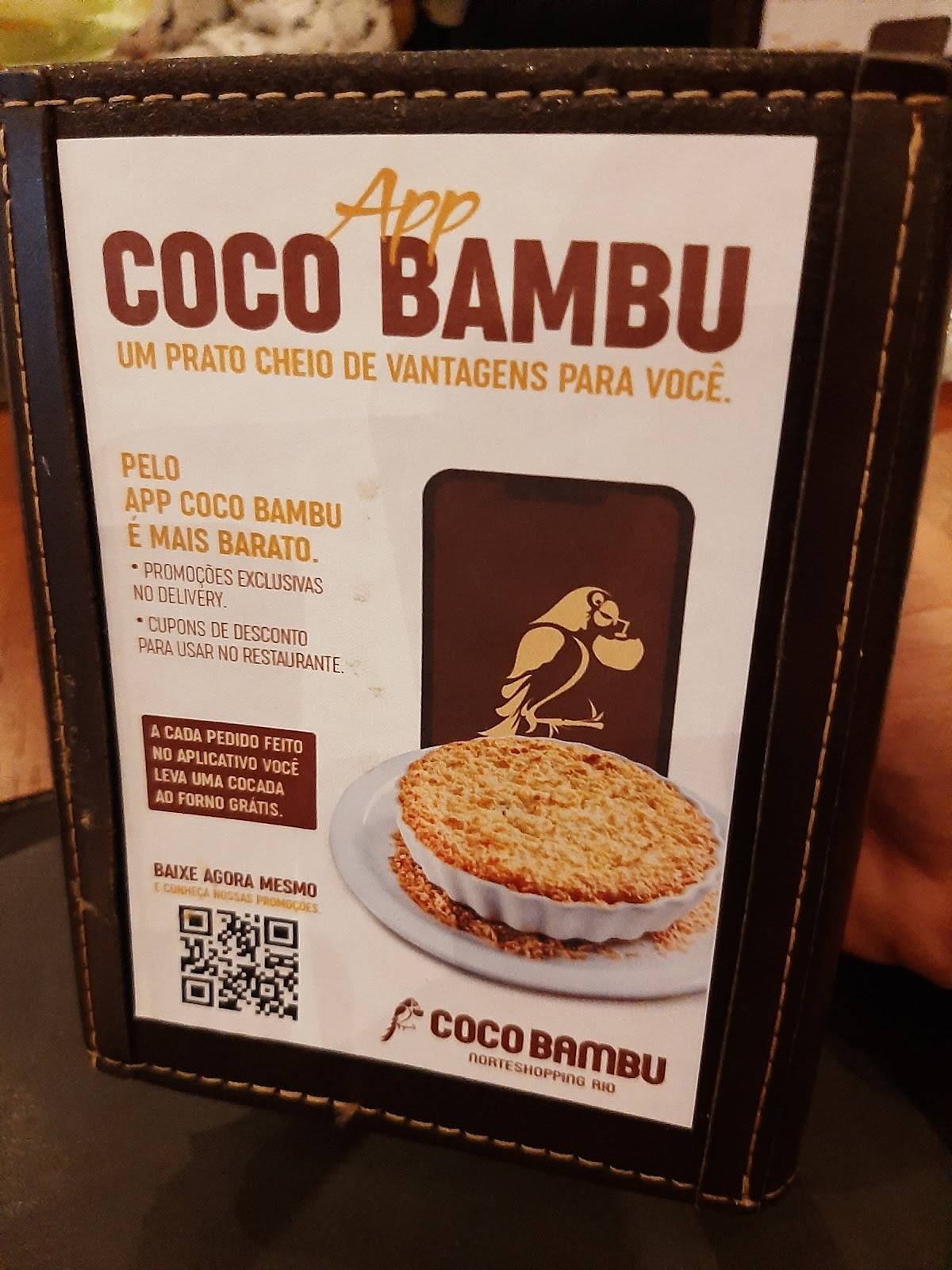 Carta del restaurante Coco Bambu, Rio del Janeiro