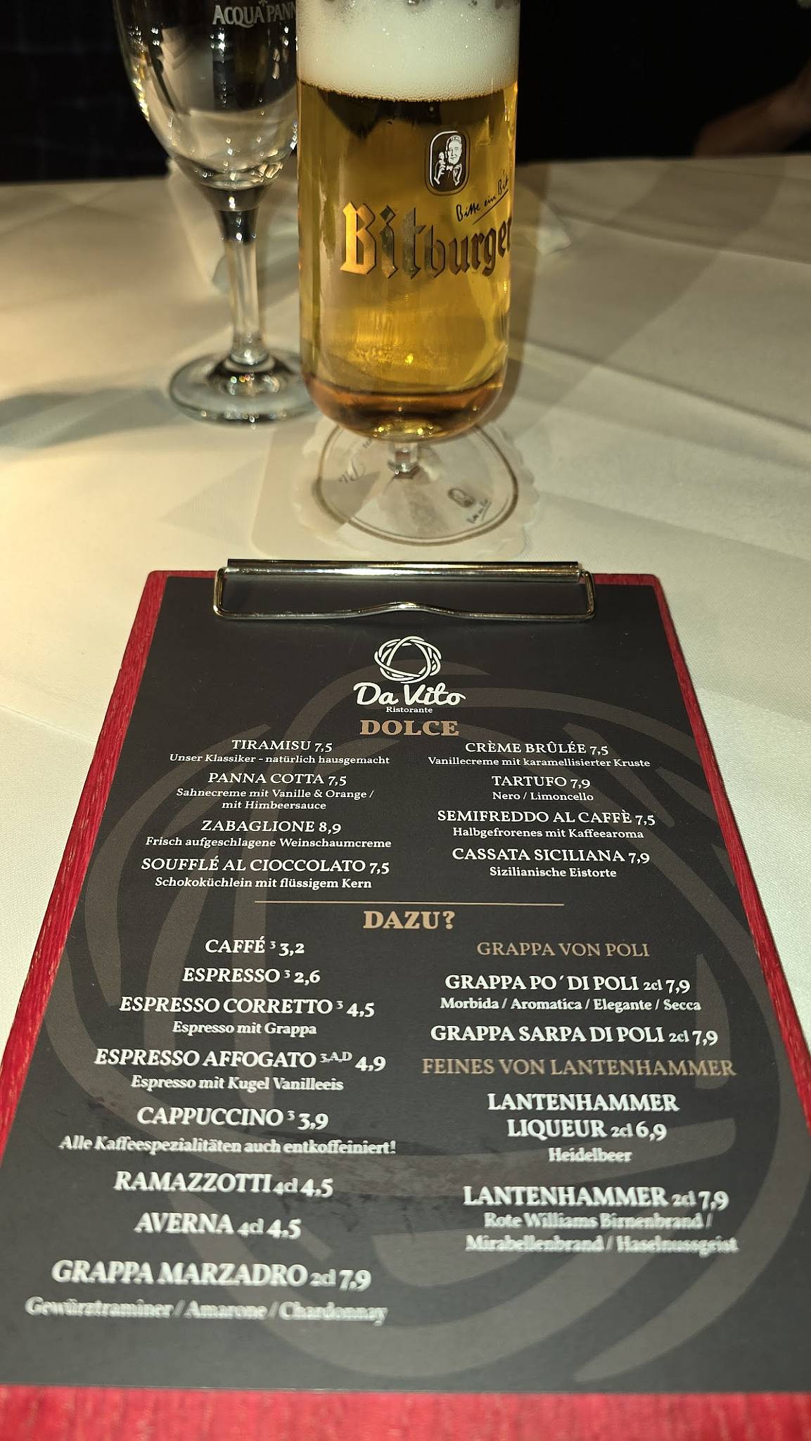 Speisekarte von Ristorante Da Vito steakhaus, Oberhausen