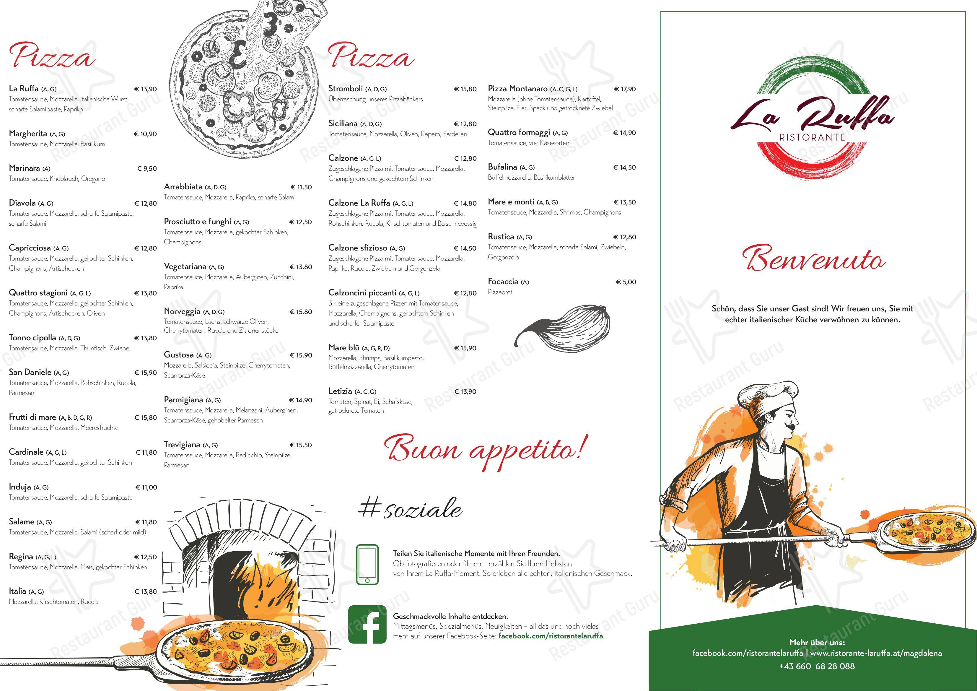Speisekarte von Ristorante La Ruffa - St. Magdalena restaurant, Linz
