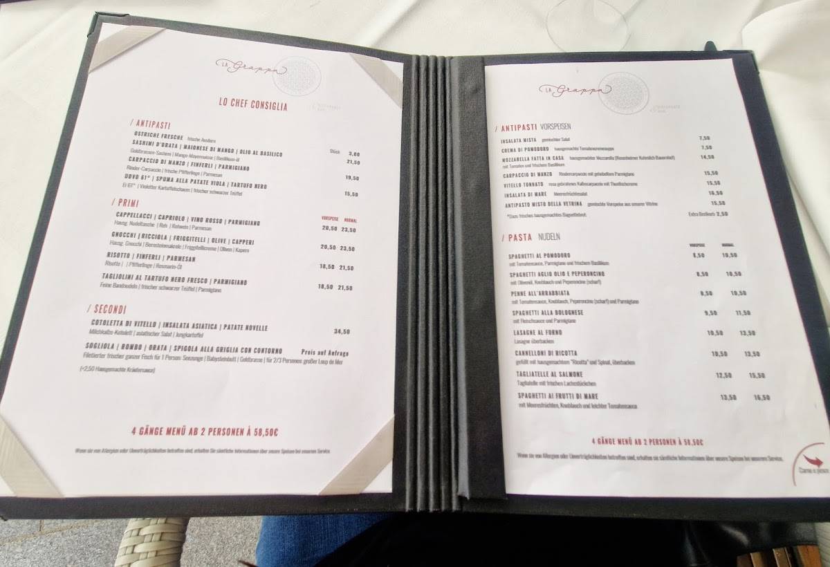 Speisekarte von Ristorante & Bar La Grappa, Rosenheim