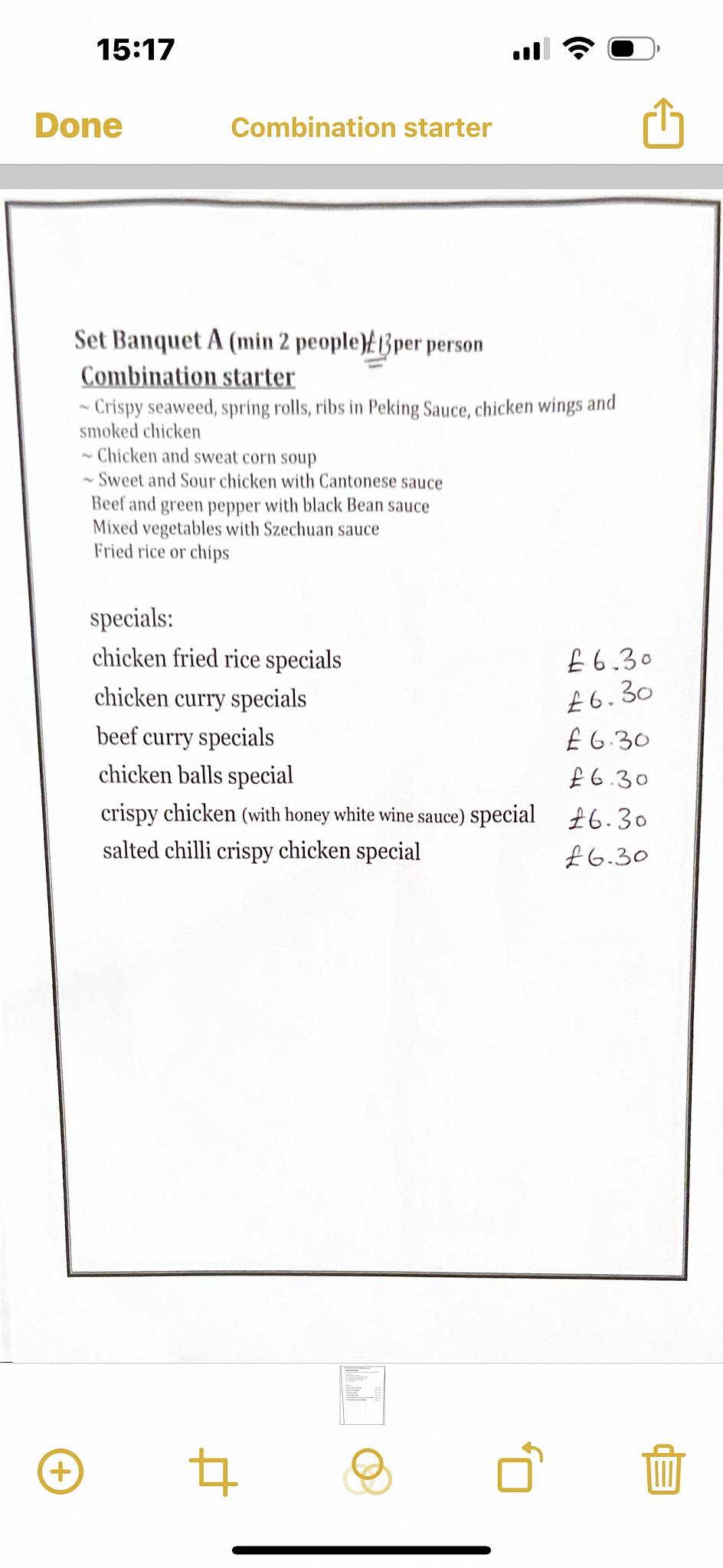 Menu at Riverside Chinese Restaurant, Omagh