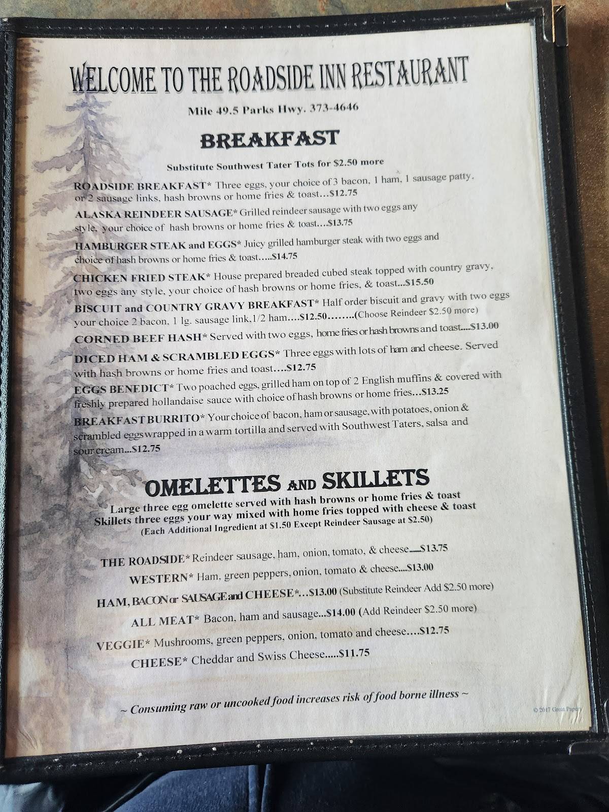 Menu at Roadside Bar & Grill, Meadow Lakes