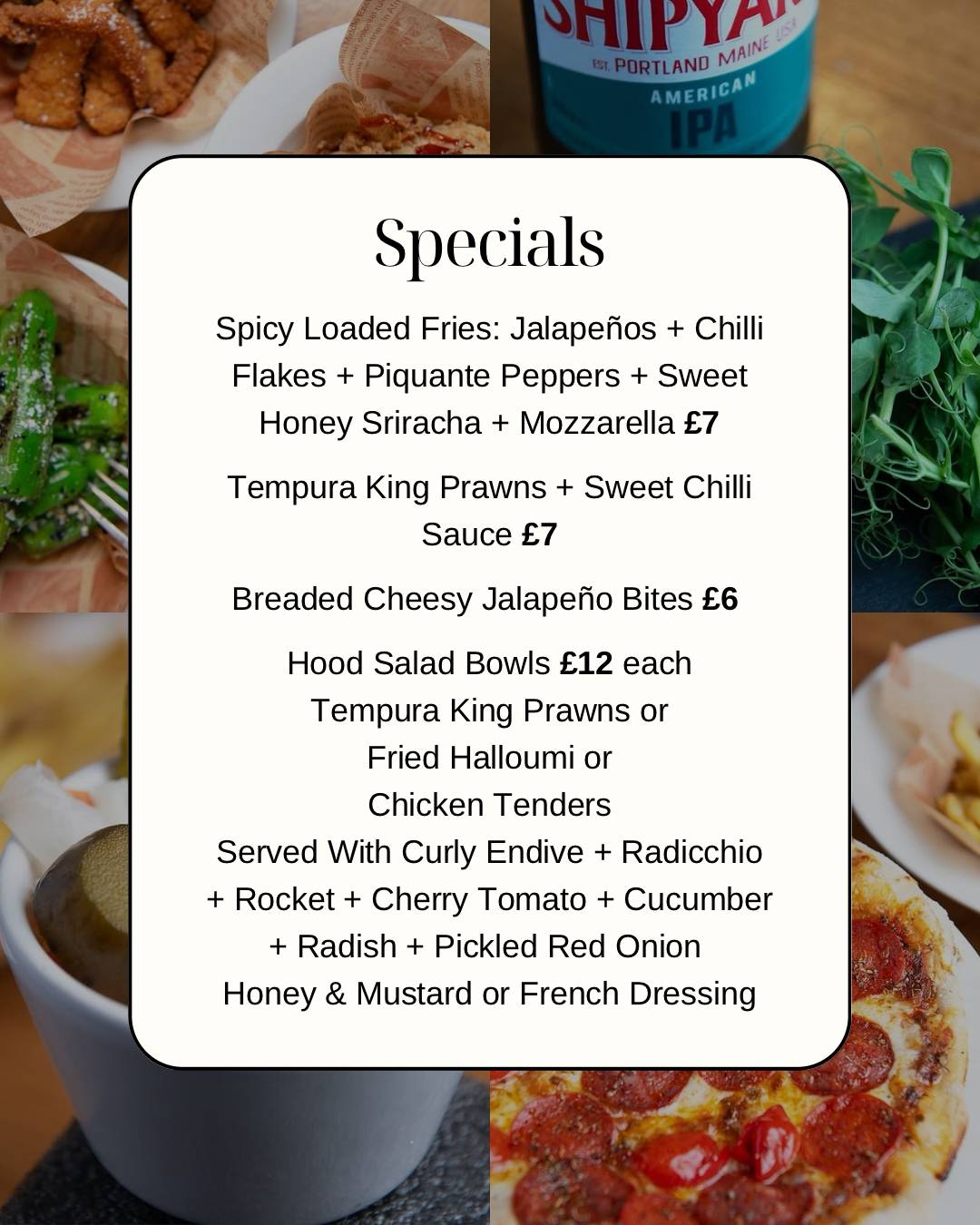 Menu at Robin Hood Inn pub & bar, Nottingham, Main St