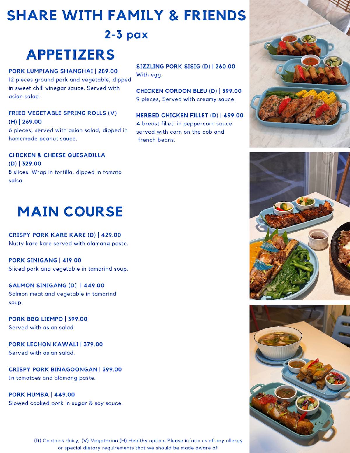 Menu at Rob's kitchen & Cafe by La Evangs Beach Resort, Taal