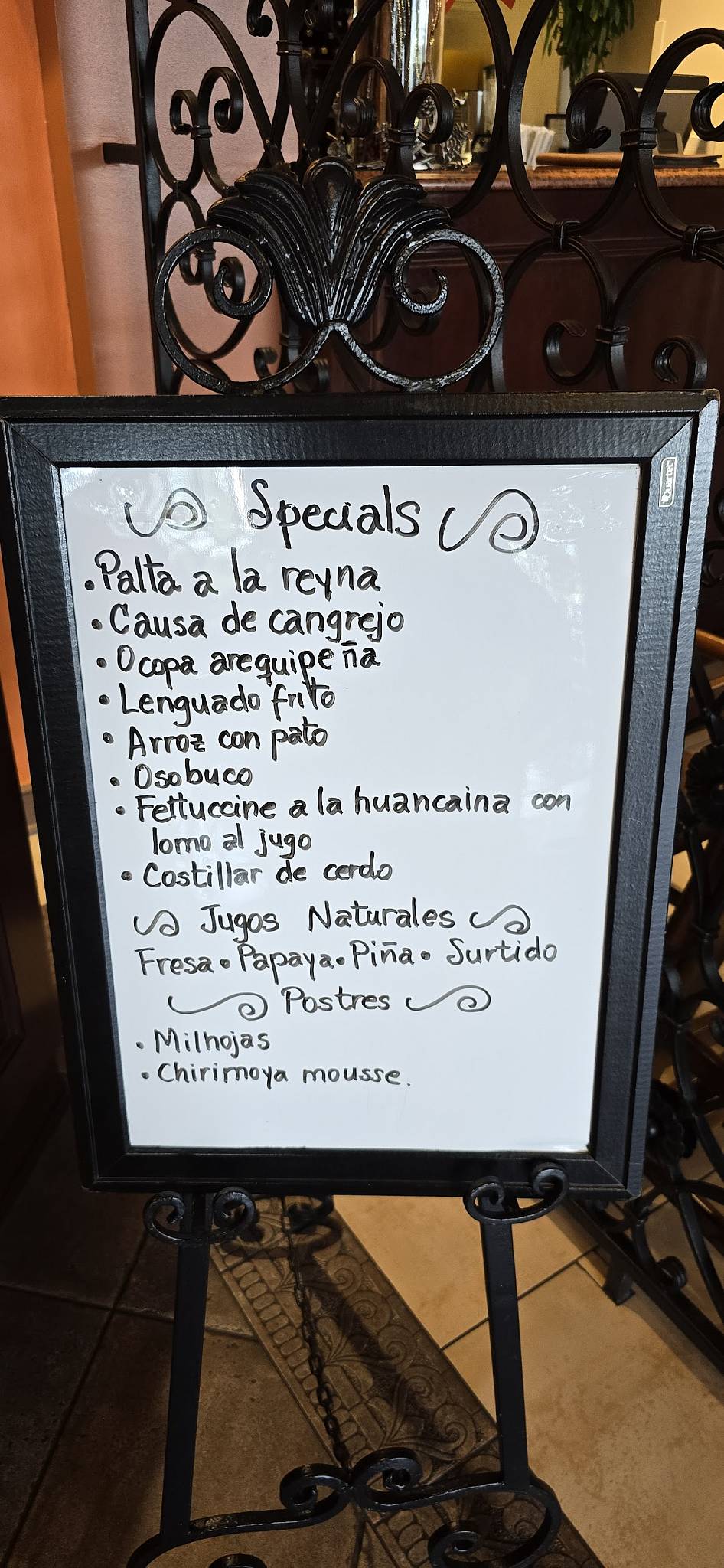 Menu at La Limeña Grill desserts, Rockville, Rockville Pike
