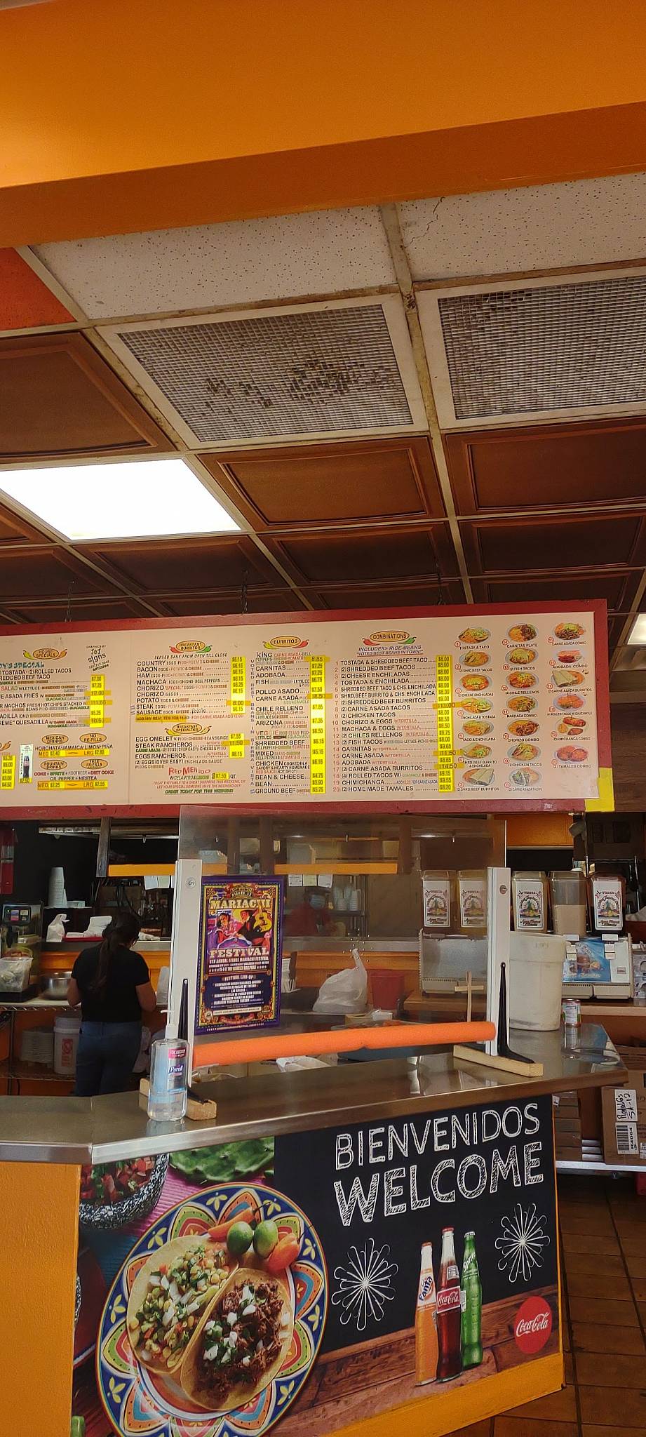 Menu at Rodolfo's Taco Shop restaurant, Sierra Vista