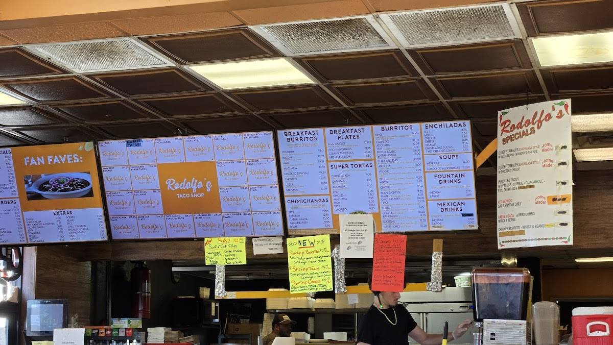 Menu at Rodolfo's Taco Shop restaurant, Sierra Vista