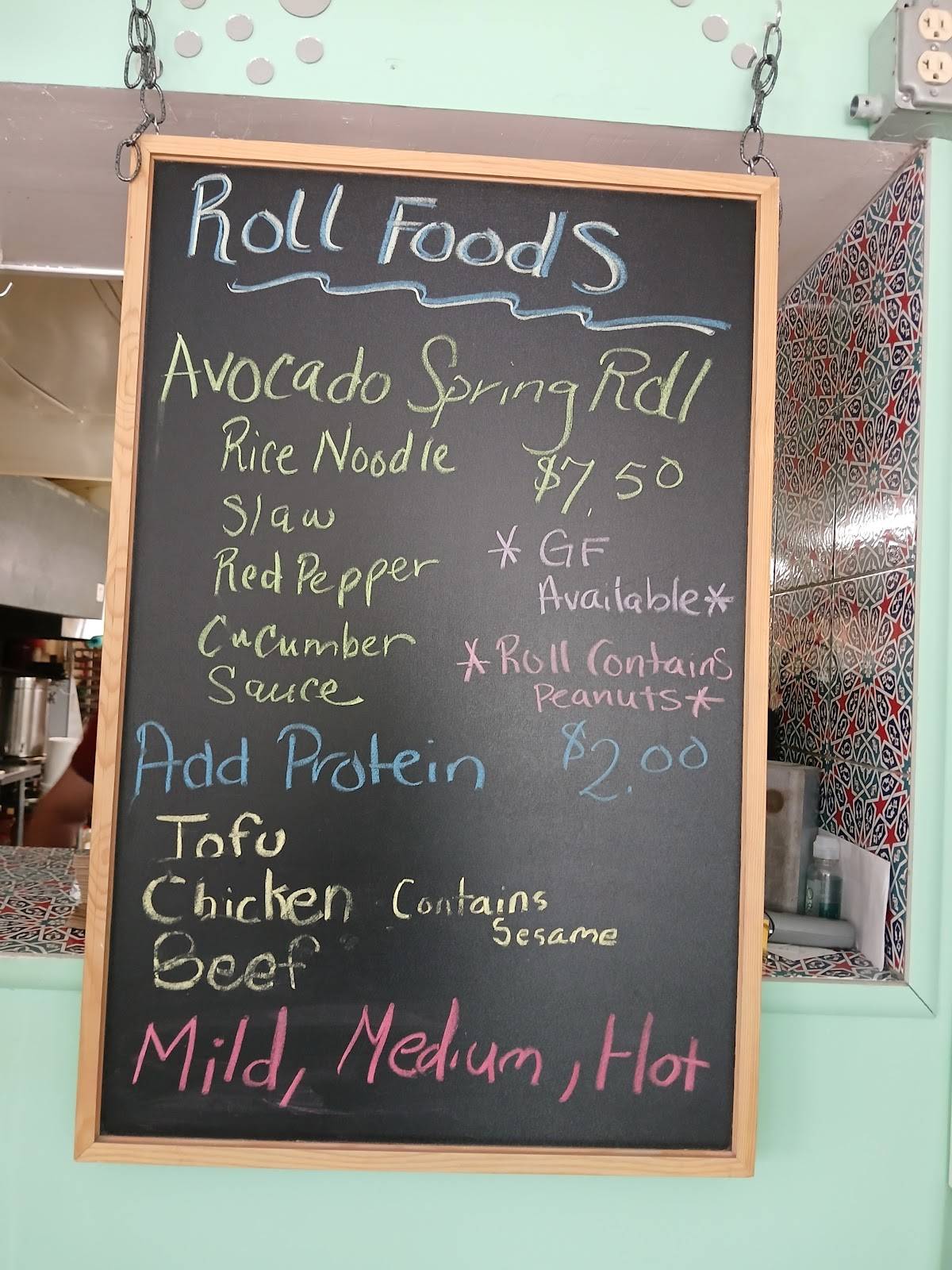 Menu at Roll Foods pizzeria, Madison