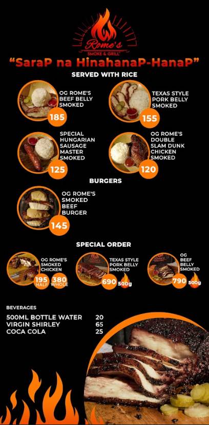 Menu at Rome's Smoke & Grill Muntinlupa, Muntinlupa