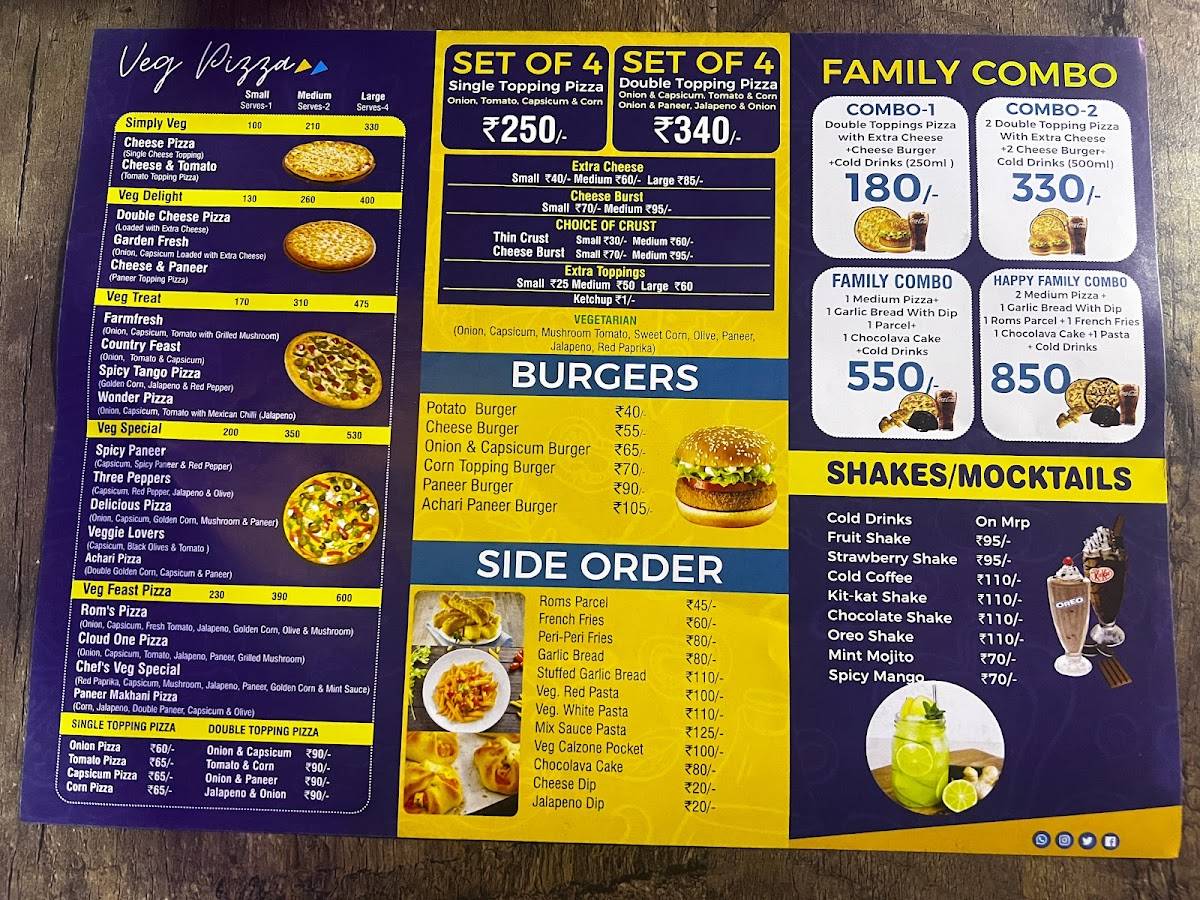 Menu at Roms Pizza, Baraut