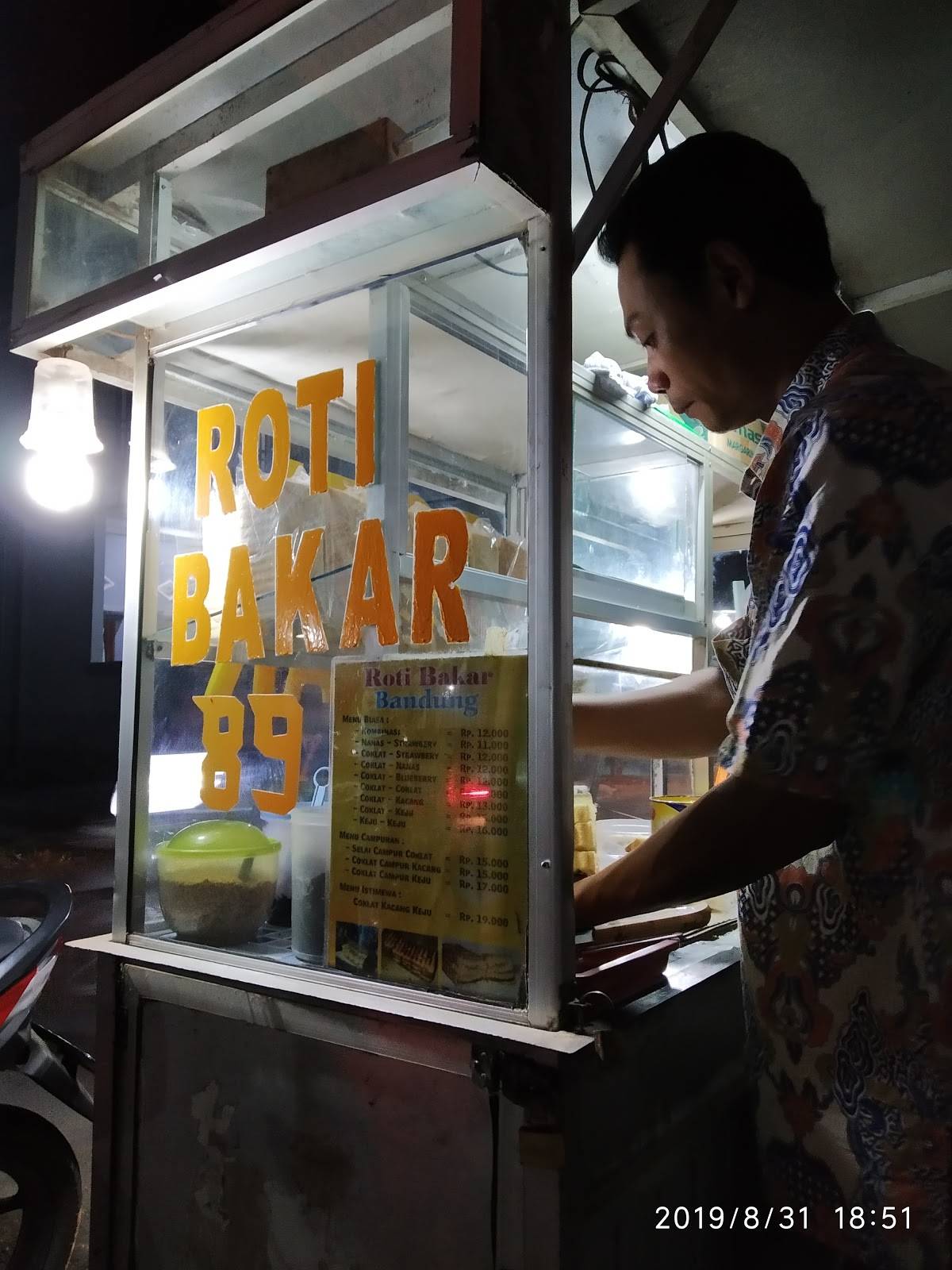Menu at Roti Bakar 89 cafe, Indonesia