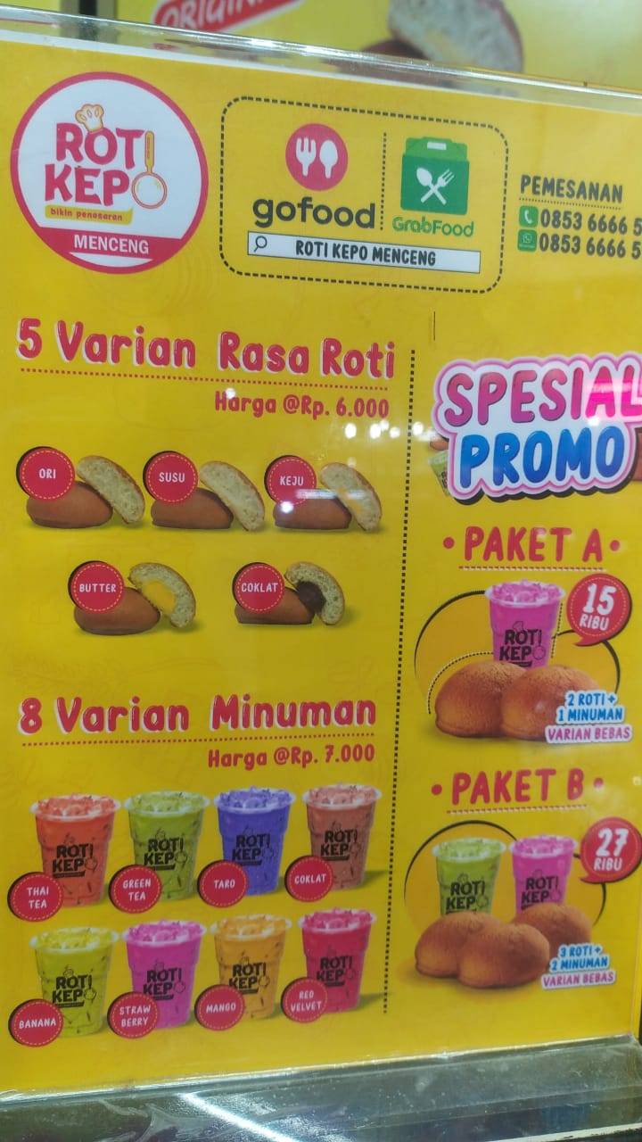 Menu at Roti Kepo Menceng, Jakarta