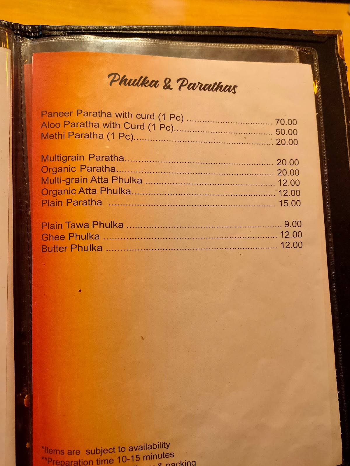 Menu at Roti-Wala.com, Bengaluru, 7th