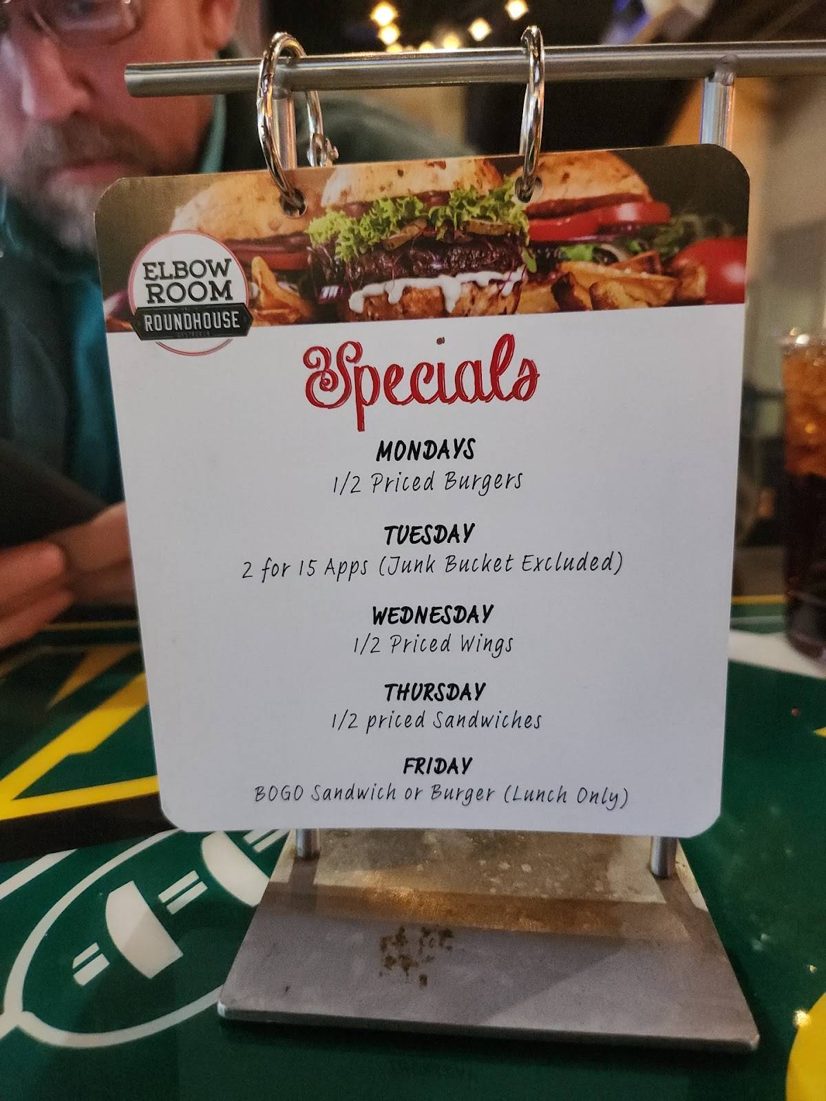 Menu at Roundhouse pub & bar, Bismarck