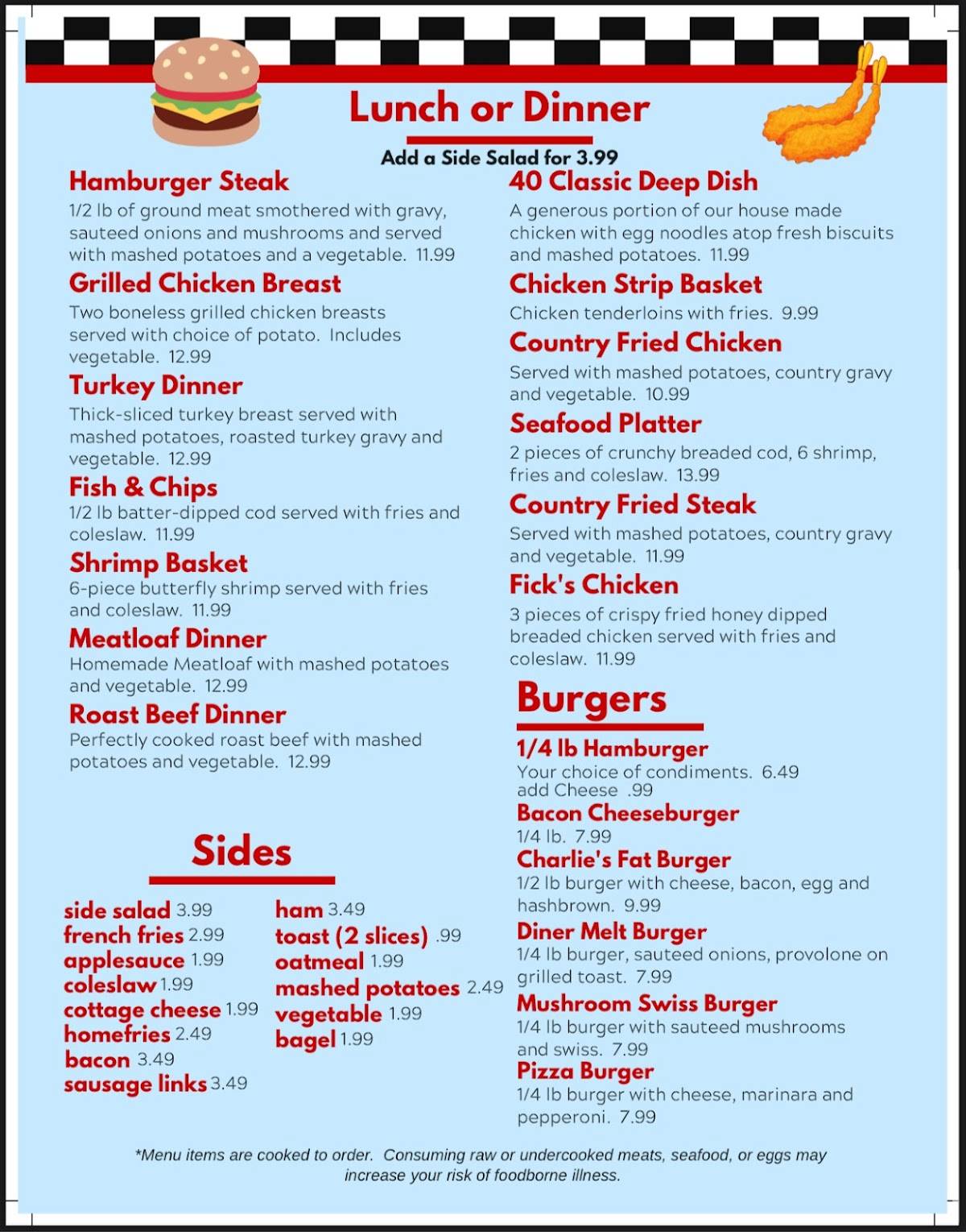 Menu at Route 40 Classic Diner restaurant, Grindstone