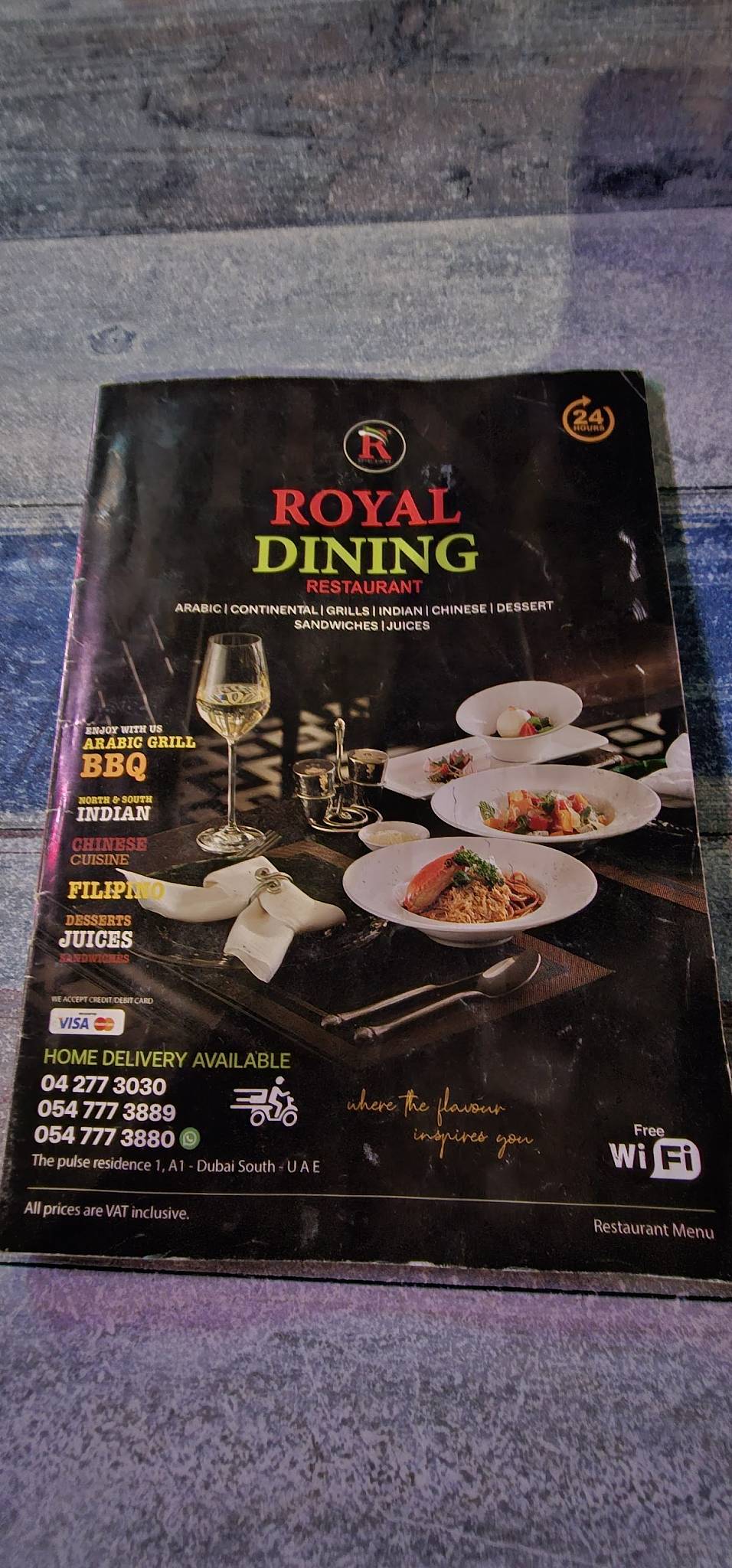Menu at Royal Dining Restaurant, Dubai, The Pulse Residence A1
