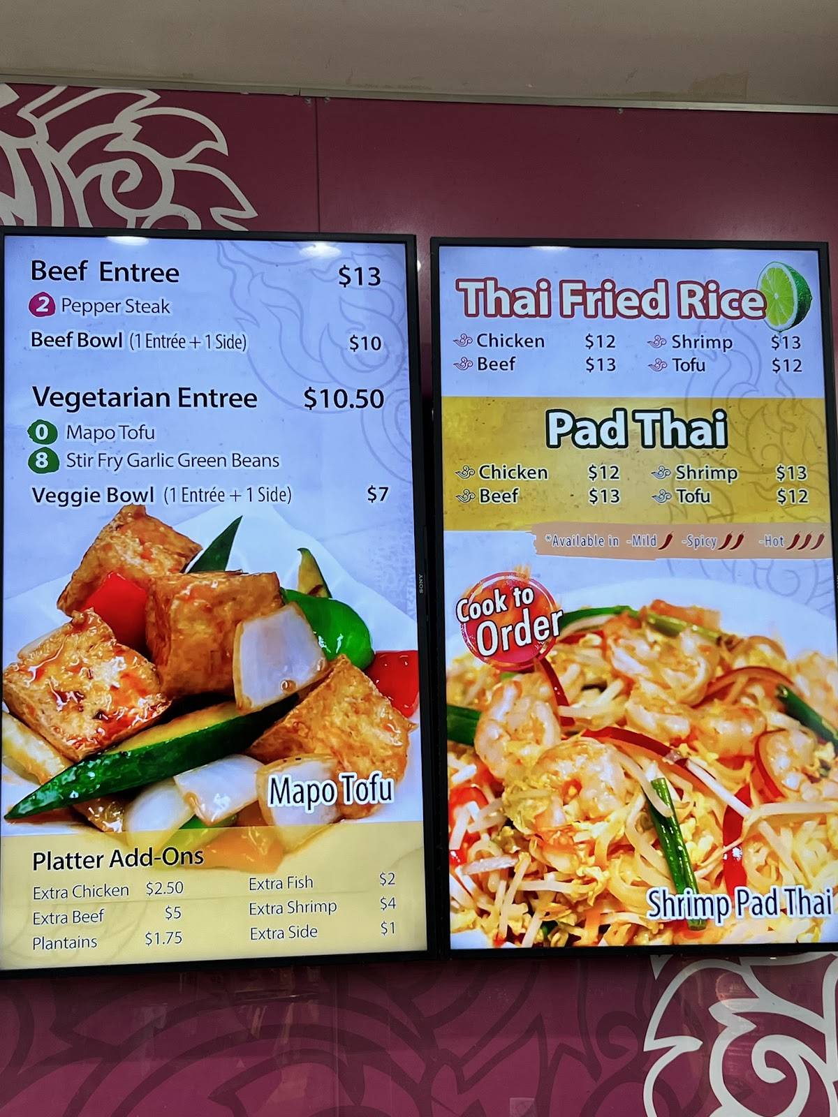 Menu at Ruby Thai Kitchen restaurant, Pike Creek, 132 Christiana Mall