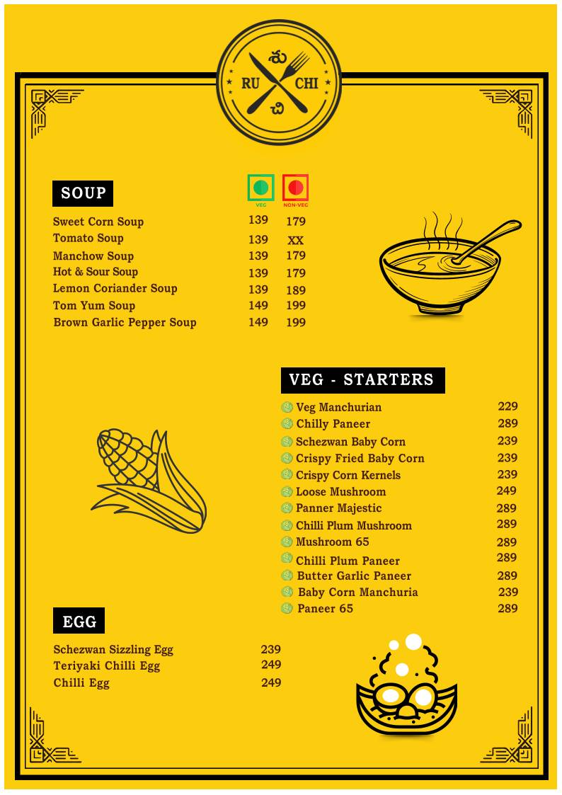 Menu at Ruchi Suchi Best Restaurant in Tadepalli, Tadepalli