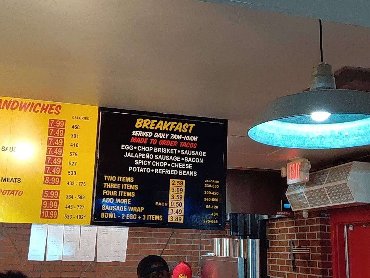 Menu at Rudy's "Country Store" and Bar-B-Q, Conroe