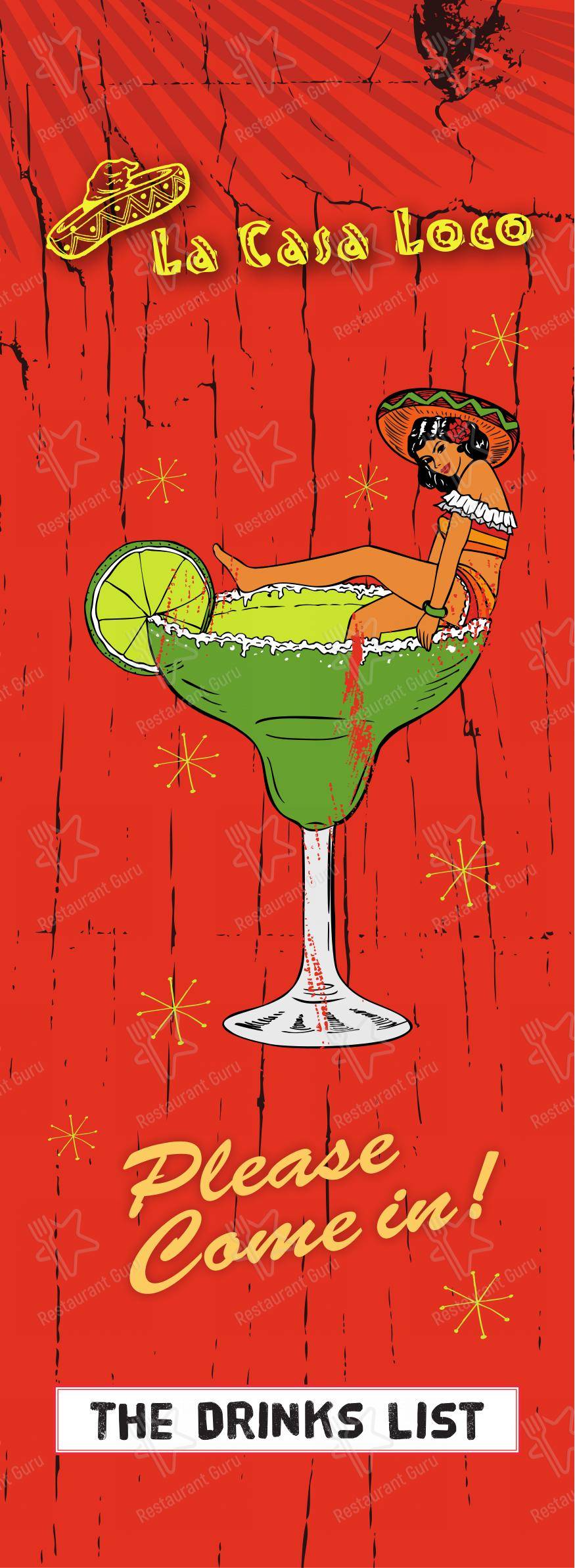 Menu at La Casa Loco restaurant, Rugby