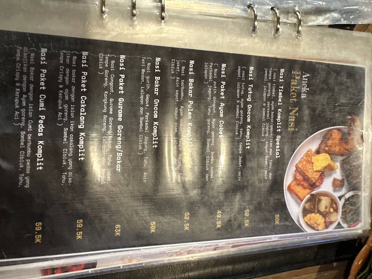 Menu at Rumah Makan Cibiuk restaurant, Karawang