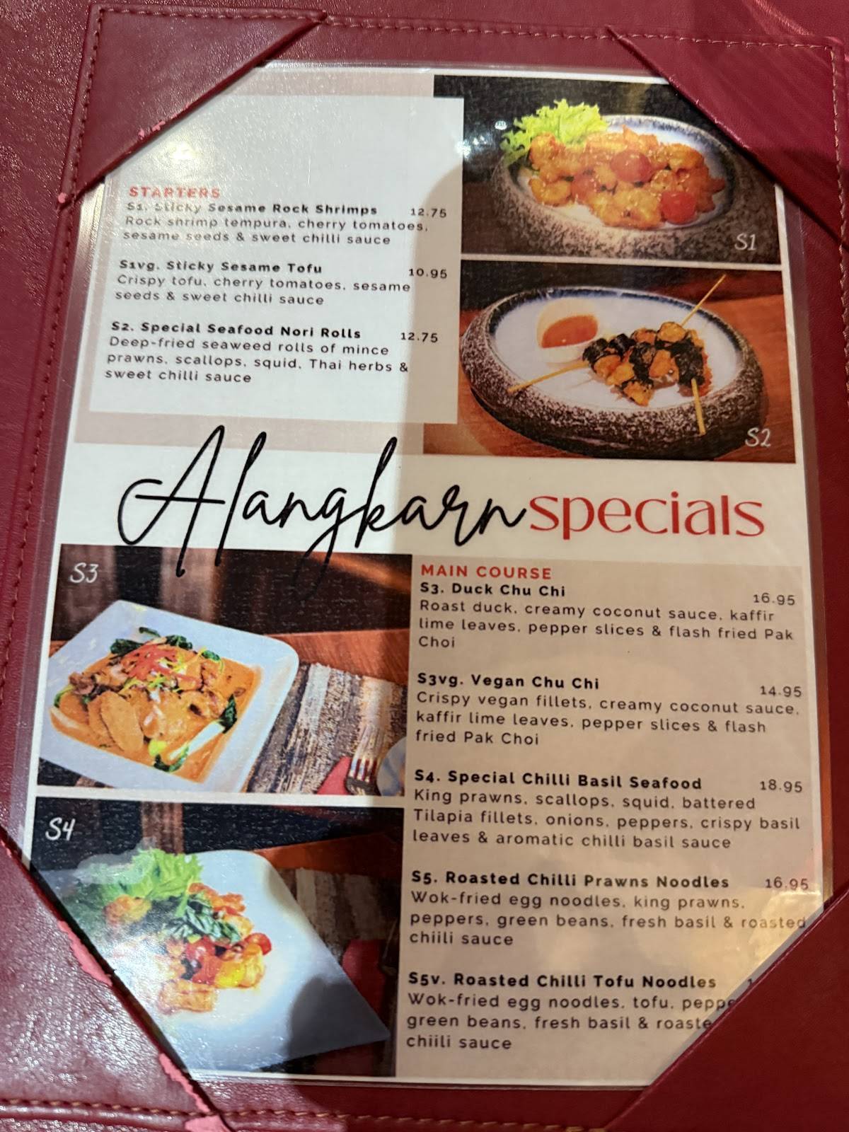 Menu at Rumwong Thai Restaurant, Guildford