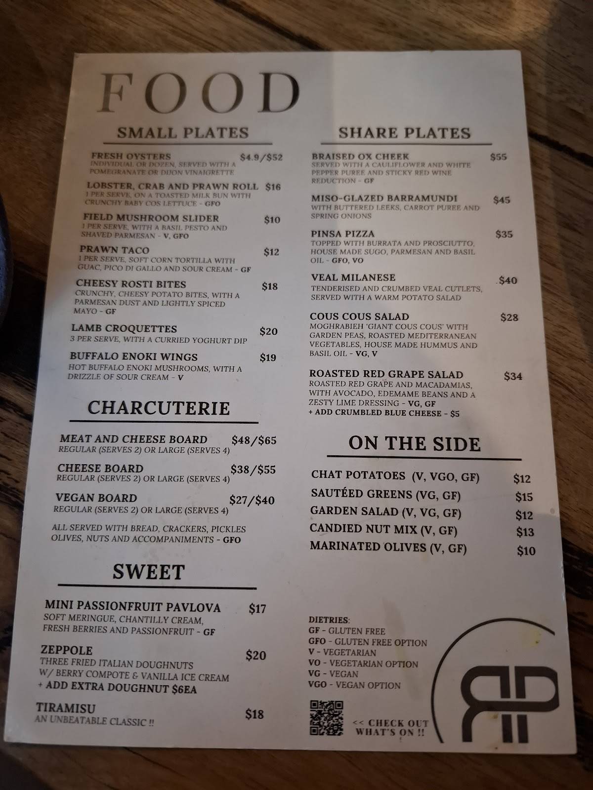 Menu at Running Postman Wine Bar, Camberwell