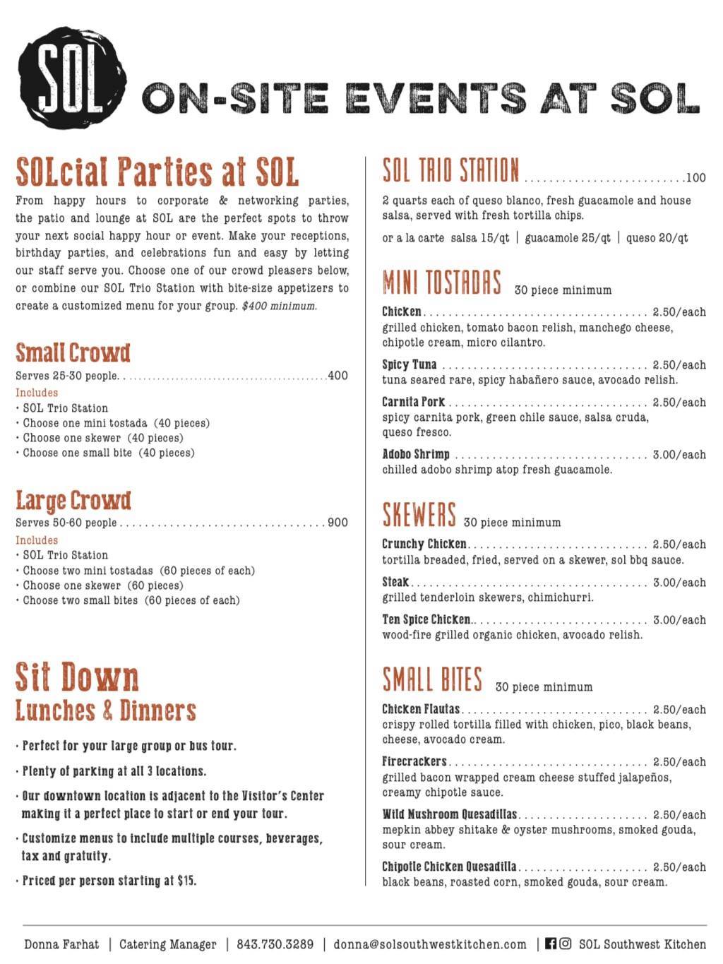 Menu at SOL Mt. Pleasant pub & bar, Mount Pleasant, Stockade Ln