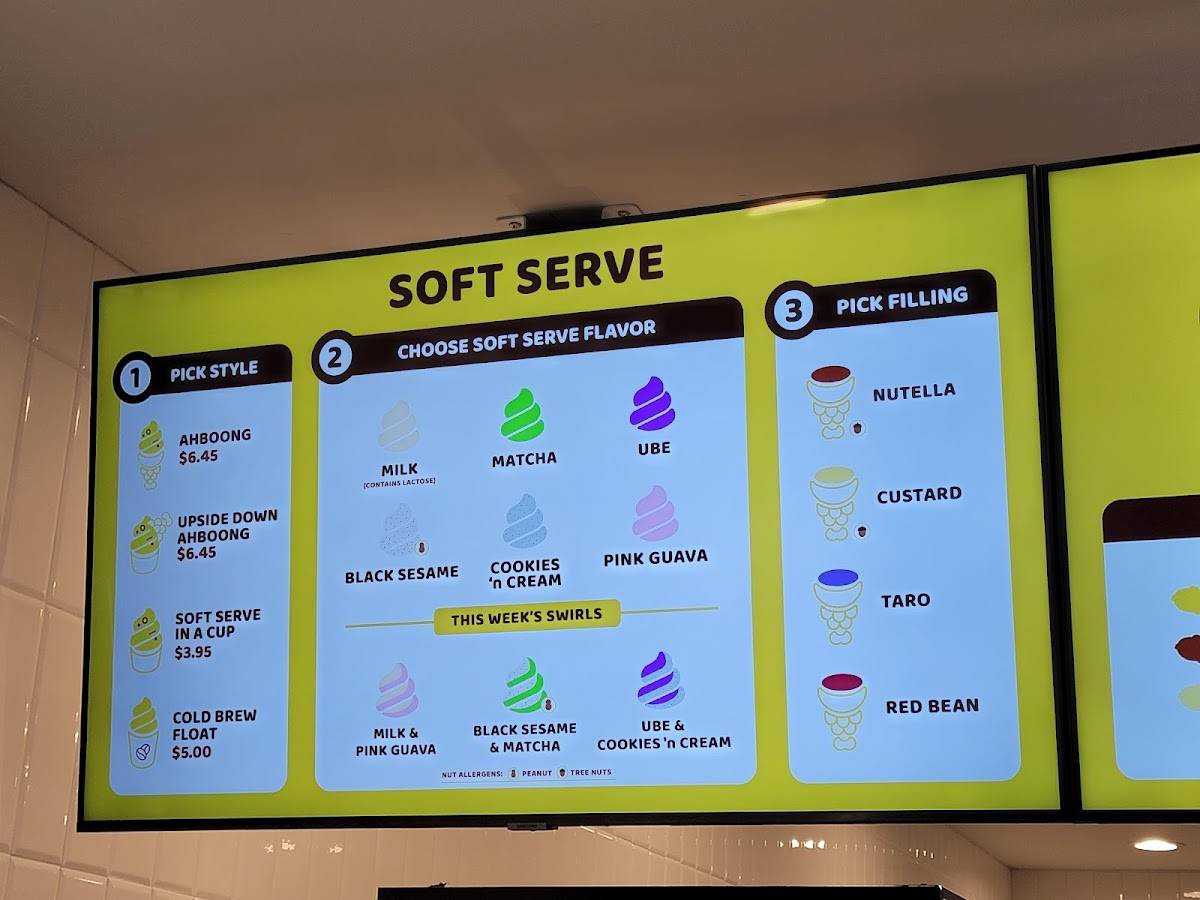 Menu at SOMISOMI desserts, Chandler