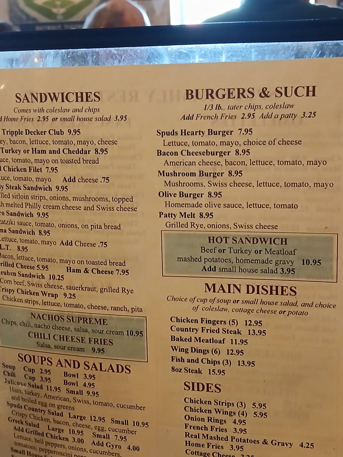 Menu at SPUDS Restaurant and Greek Pastry Shop, Lansing