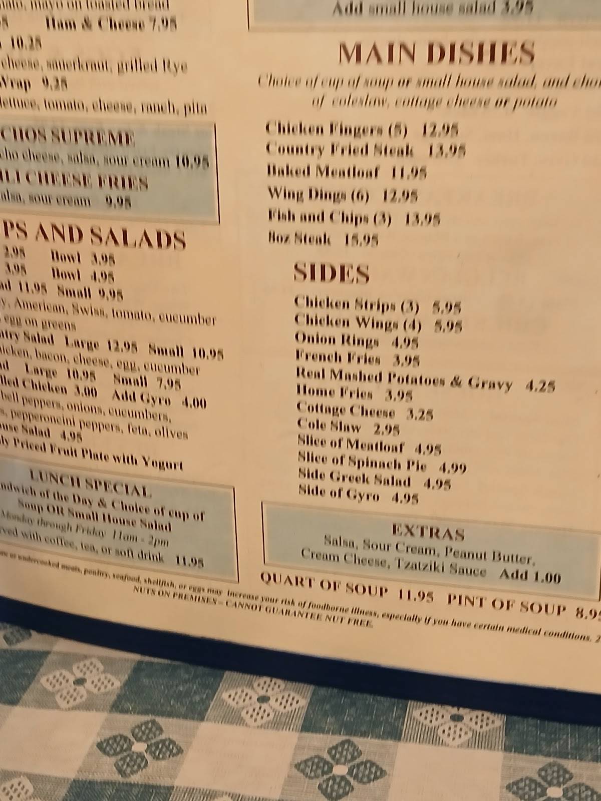 Menu at SPUDS Restaurant and Greek Pastry Shop, Lansing