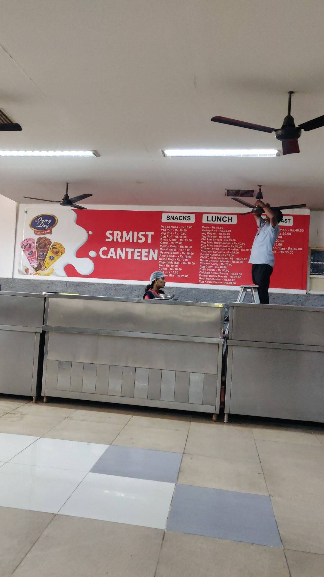 Menu at SRM TechPark Canteen, Kattankulathur