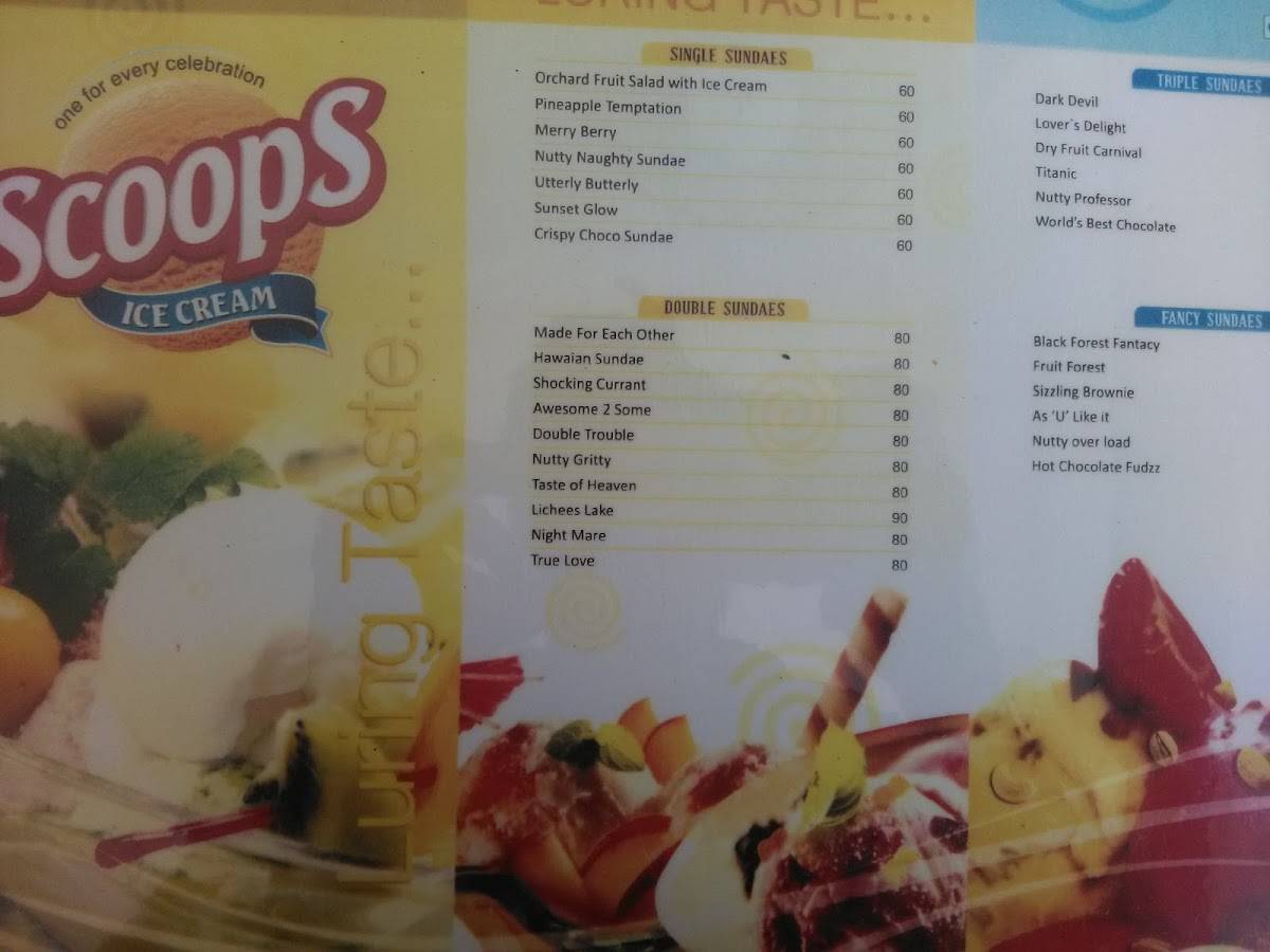 Menu at SVS SCOOPS Ice-Cream Parlour, Chittoor