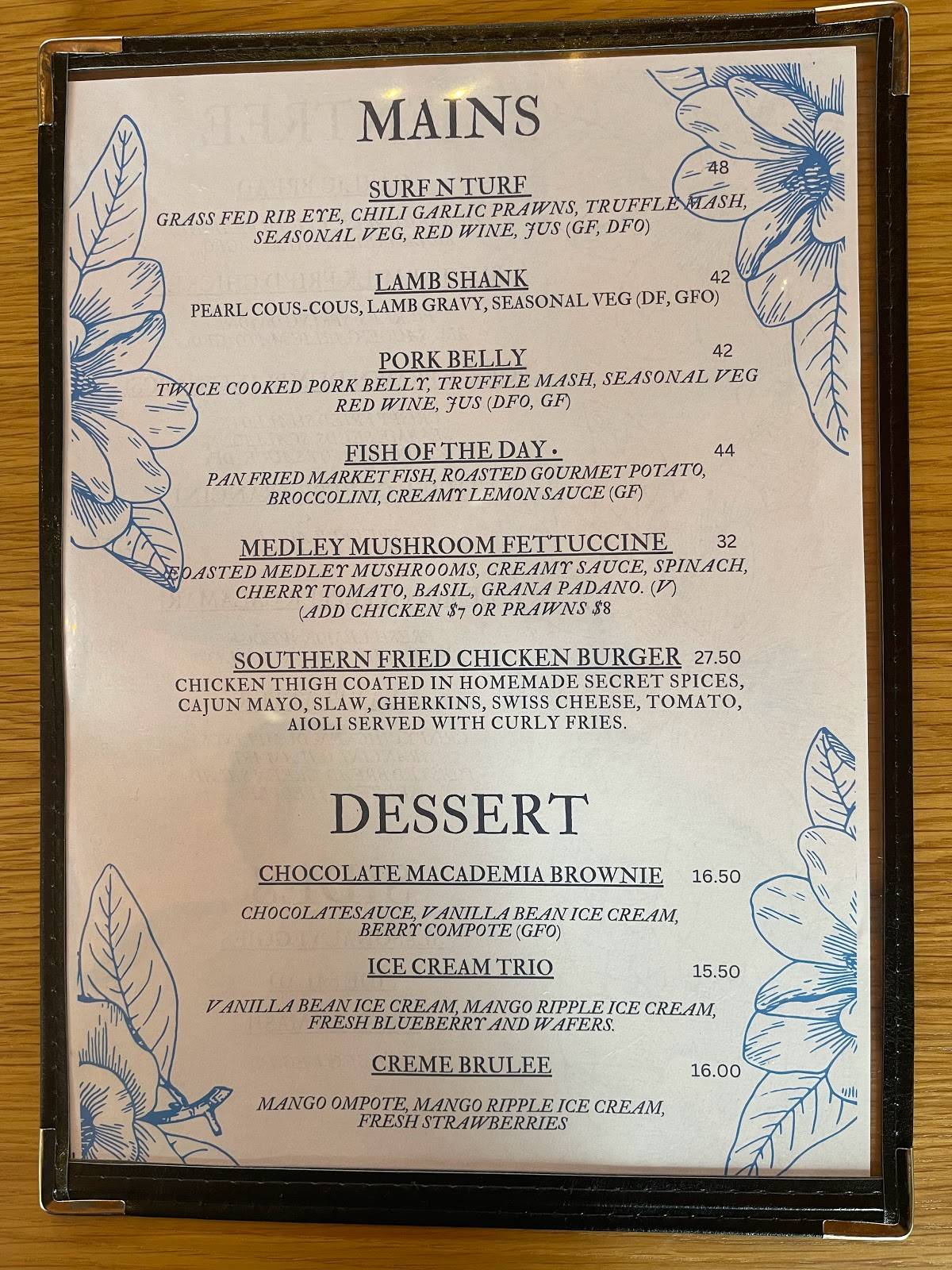 Menu at Saints Public House Cafe, Te Kowhai