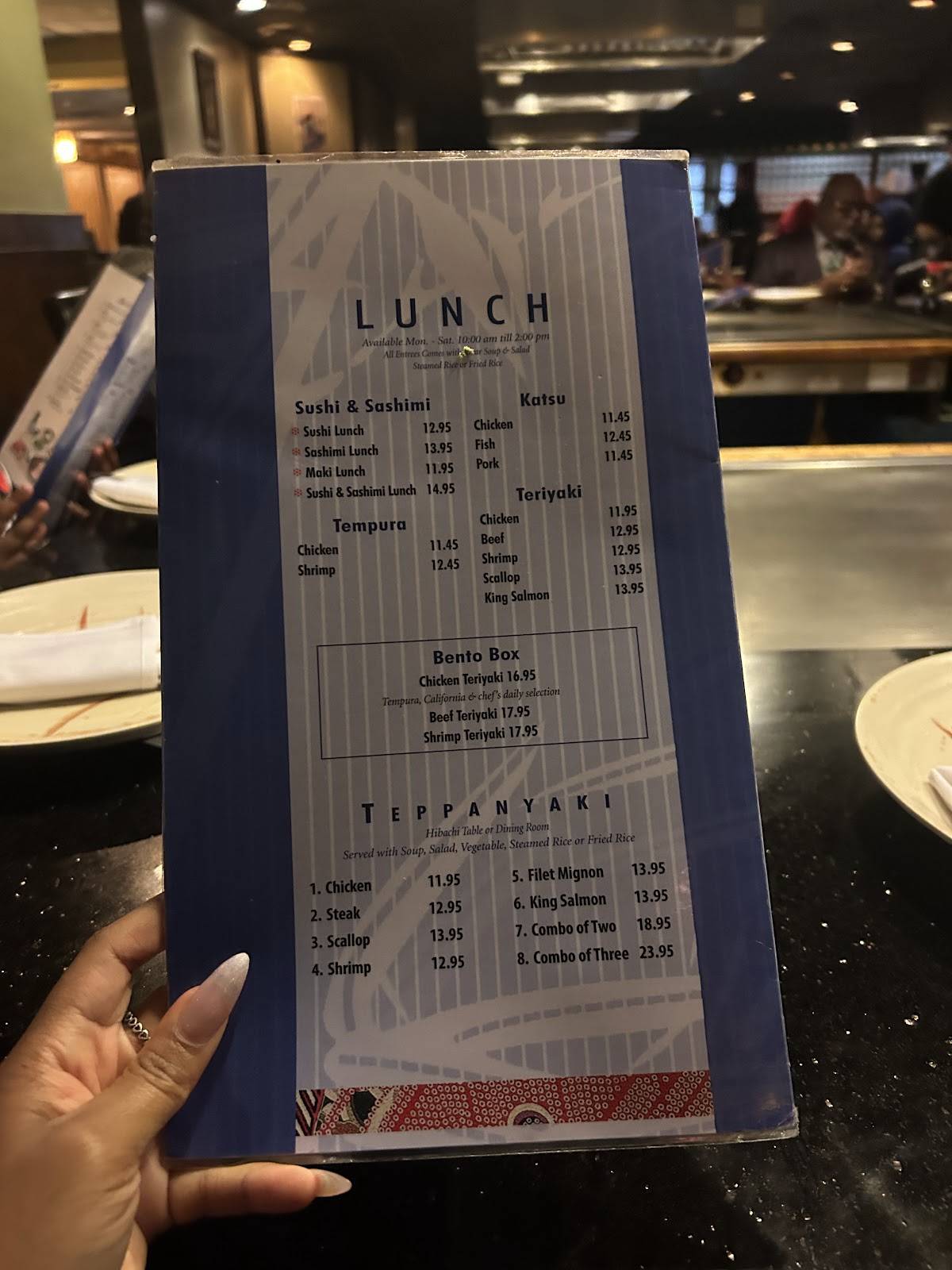 Menu at Sake Japanese Steak House & Sushi Bar., Dayton, Miller Ln