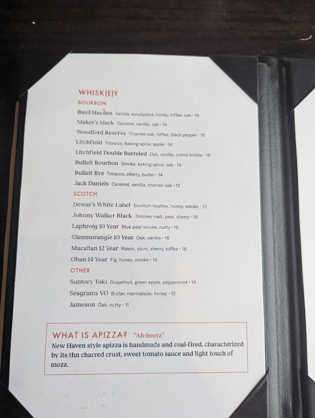 Menu at Sally's Apizza pizzeria, Woburn