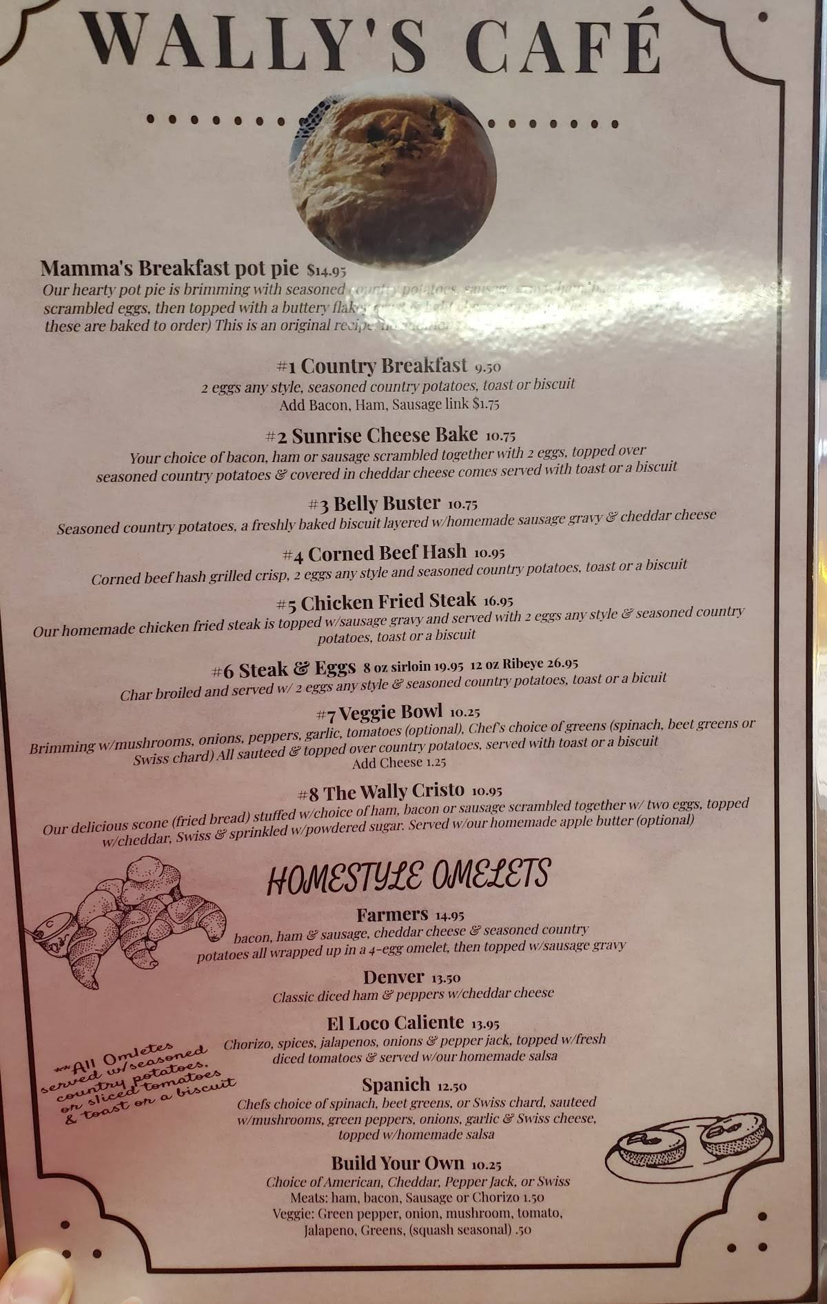 Menu at Wallys Cafe, Salmon
