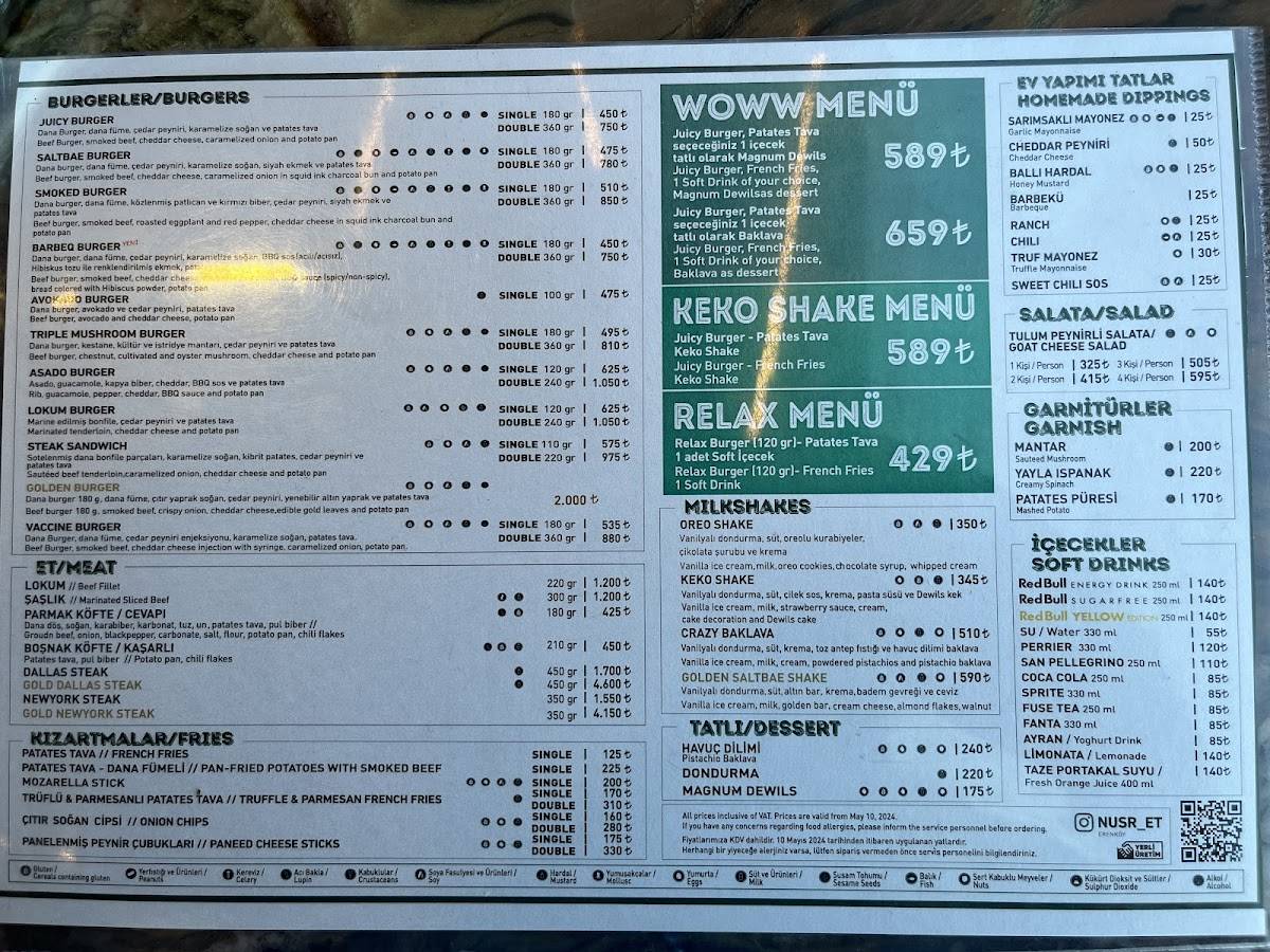 Menu at Saltbae Burger Caddebostan, Istanbul, Caddebostan Mah