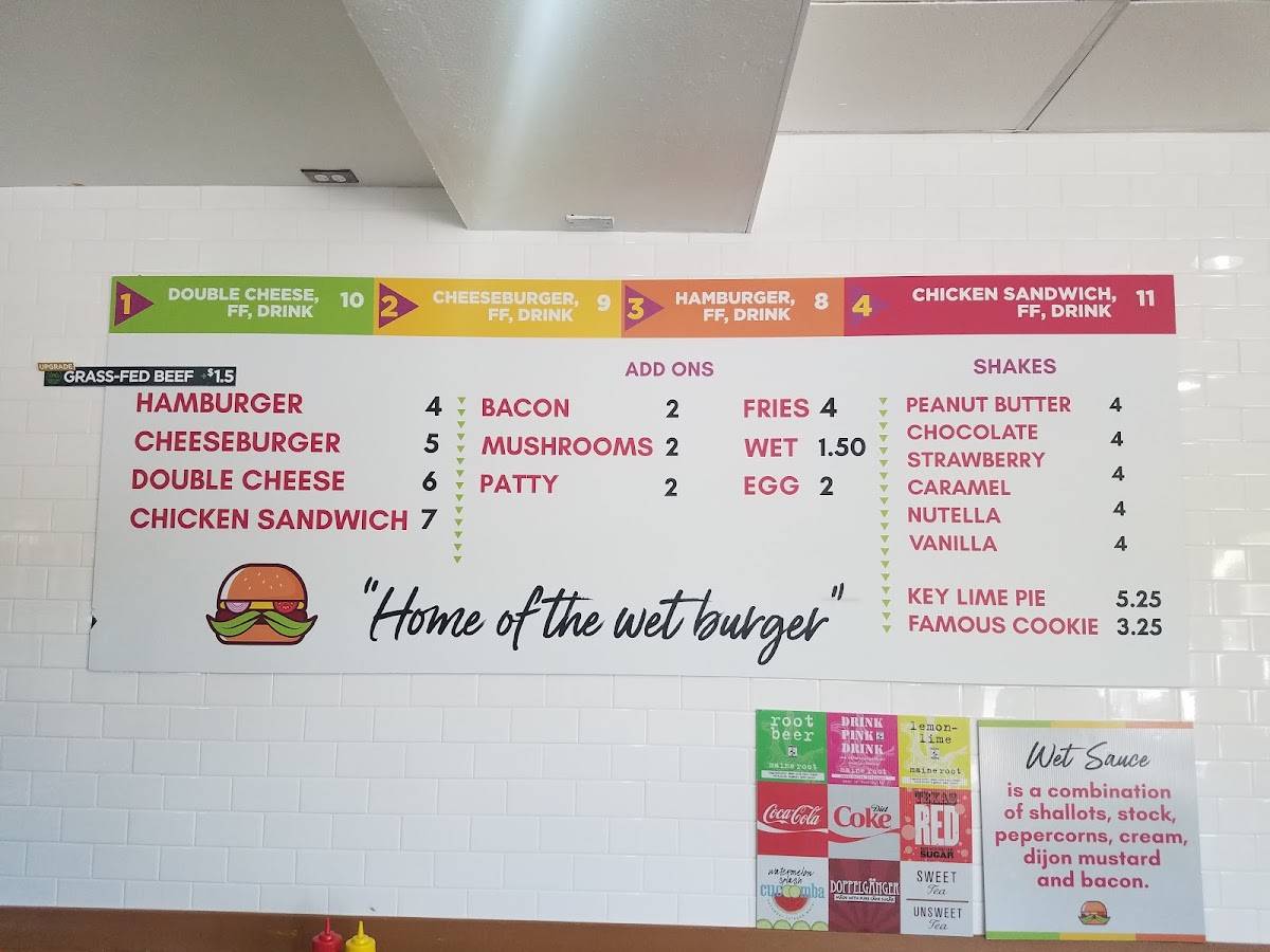 Menu at Mr Juicy restaurant, San Antonio