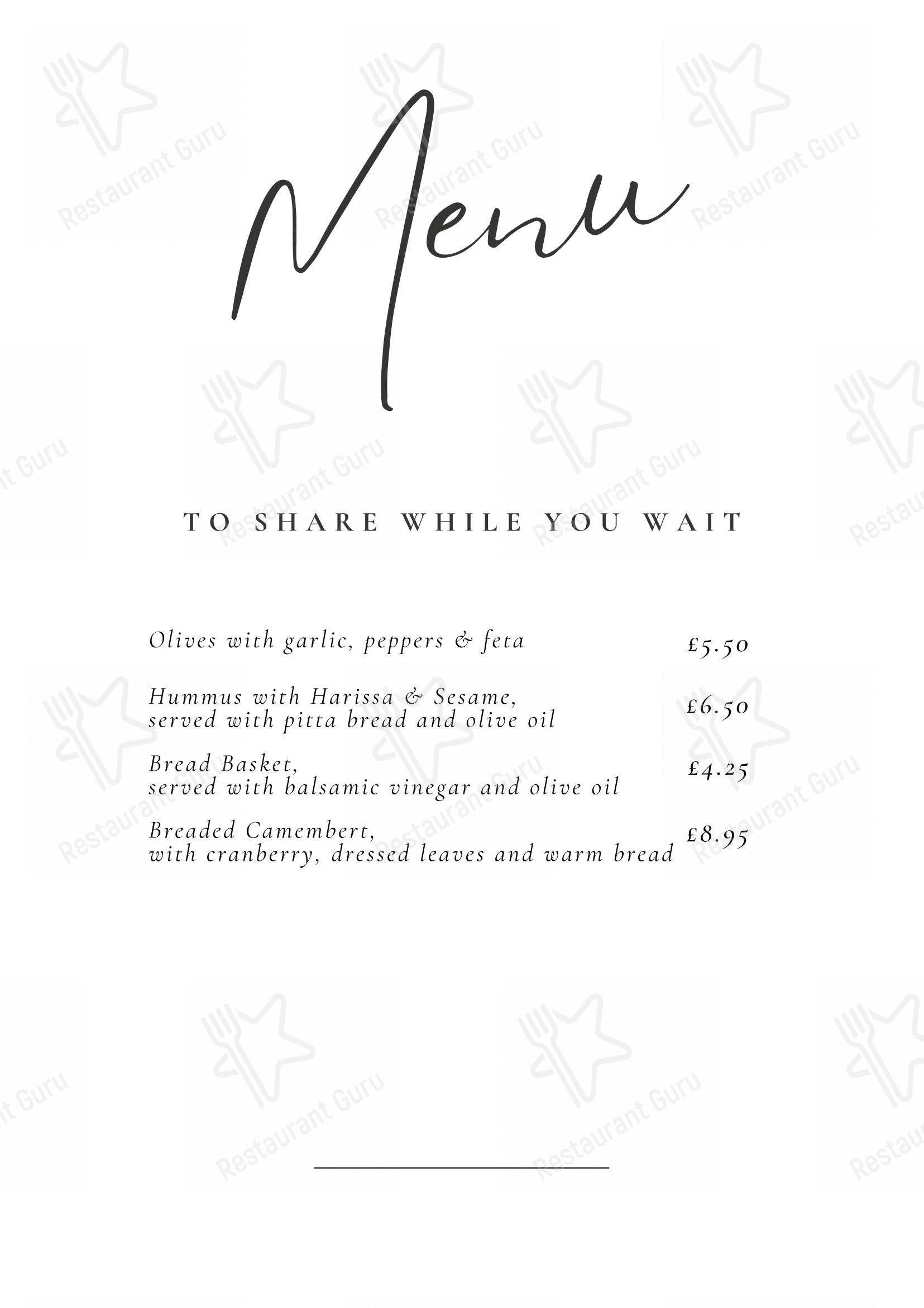 Menu at San Clu, Hotel Bar & Brasserie, Ramsgate