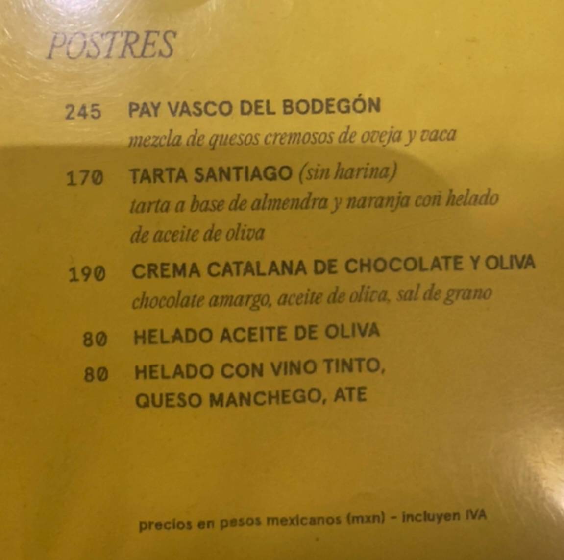 Carta del restaurante Bodegon del Rosas, San Pedro Garza García