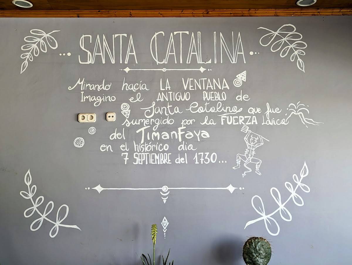 Menu at Santa Catalina Cafè restaurant, Yaiza