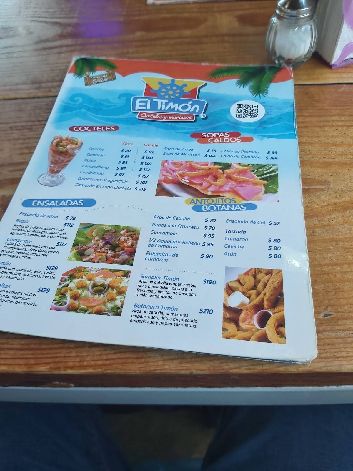 Carta del restaurante El Timón, Santa Catarina, Manuel Ordóñez 322 ...