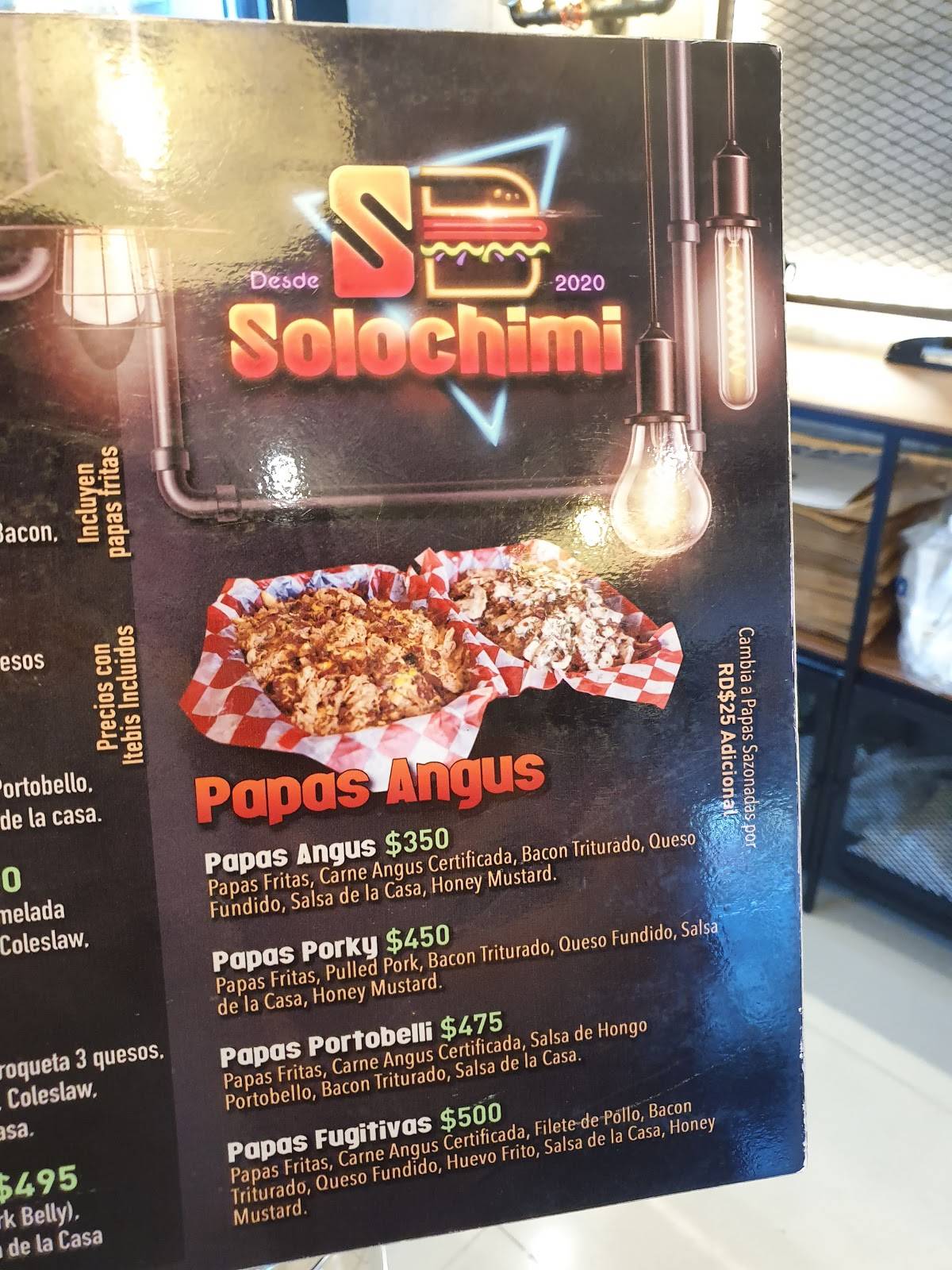 Carta del restaurante Solo Chimi ALMA ROSA, Santo Domingo Este, F4VX+V5V