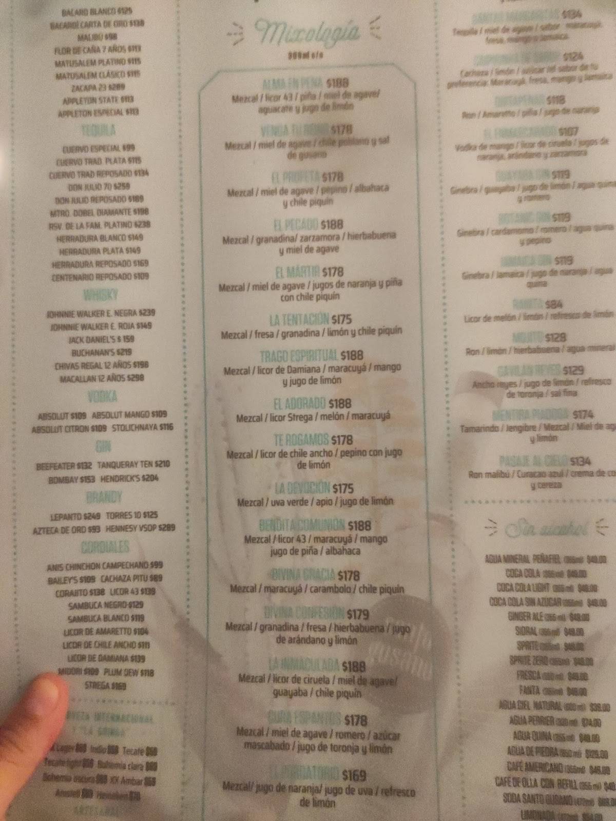 Carta de Santo Gusano - Taco Bar Perisur, Ciudad de México, Anillo Perif. Blvd. Adolfo López ...