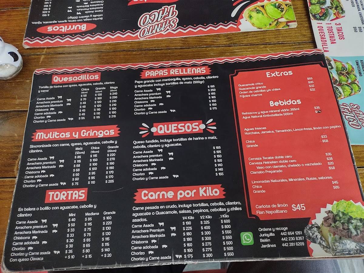 Carta del restaurante Santo Taco (Jardines del la Hacienda), Santiago ...