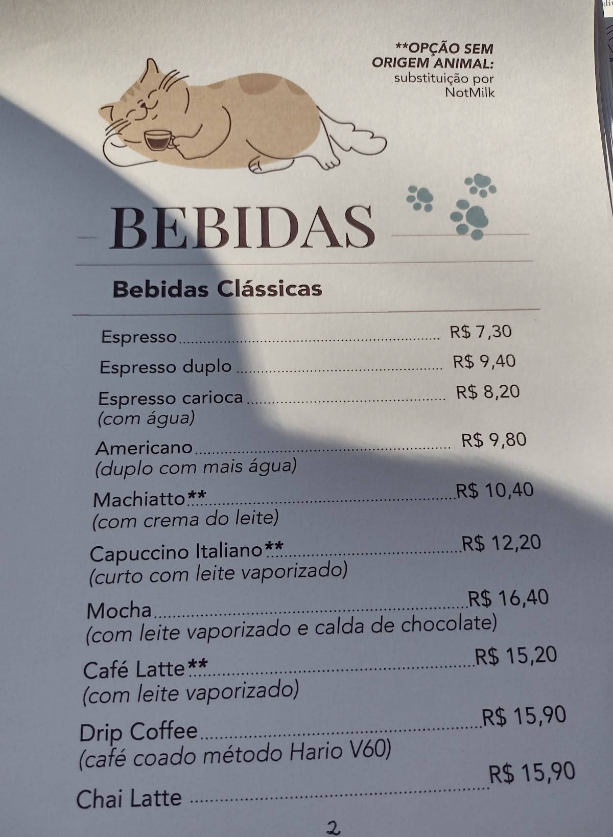 Menu em Gateria Cat Cafe, São Paulo