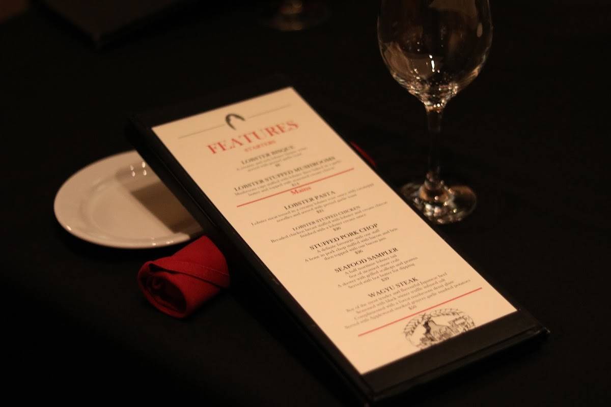 Menu at The Granary steakhouse, Saskatoon