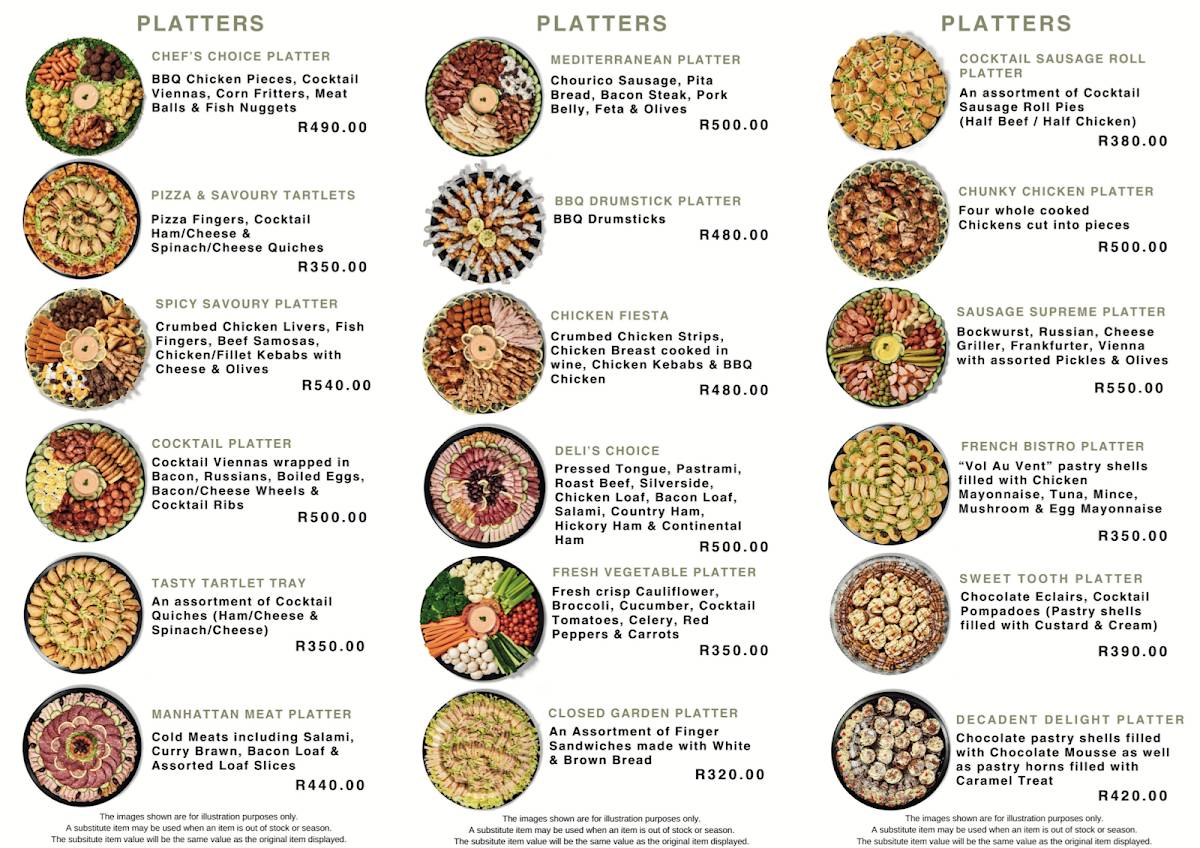 Menu at Satellite Fast Foods & Bakery, Boksburg