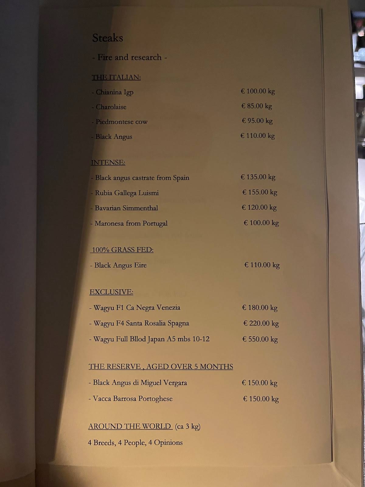 Menu at Ristorante I Due Cippi dal 1976, Saturnia